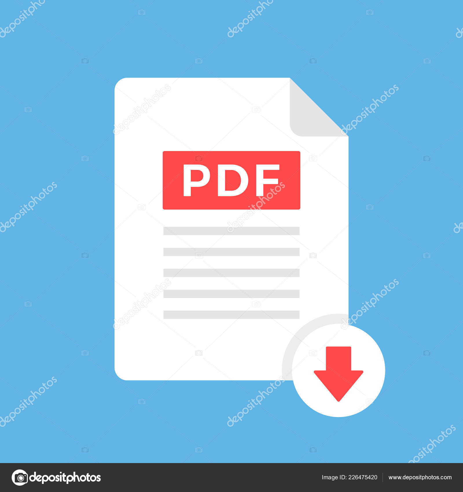 Download Pdf Icon Document Pdf Label Arrow Sign Downloading File Stock ...