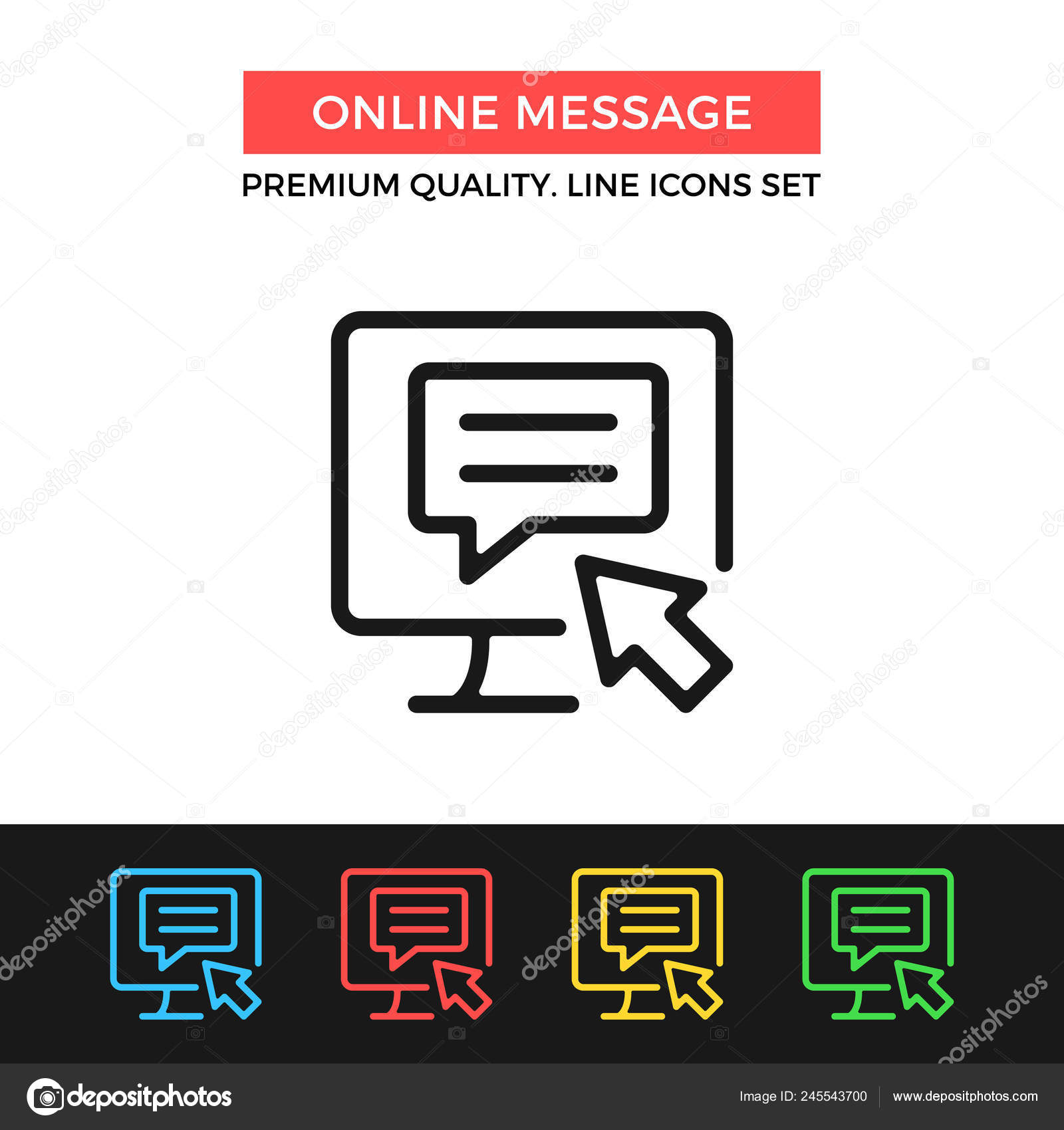 Vector Online Message Icon Premium Quality Graphic Design Modern Signs ...