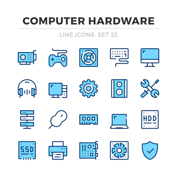 Computer Hardware Parts Line Icons Set Modern Graphic Design Concepts Stock Vector Image by ...