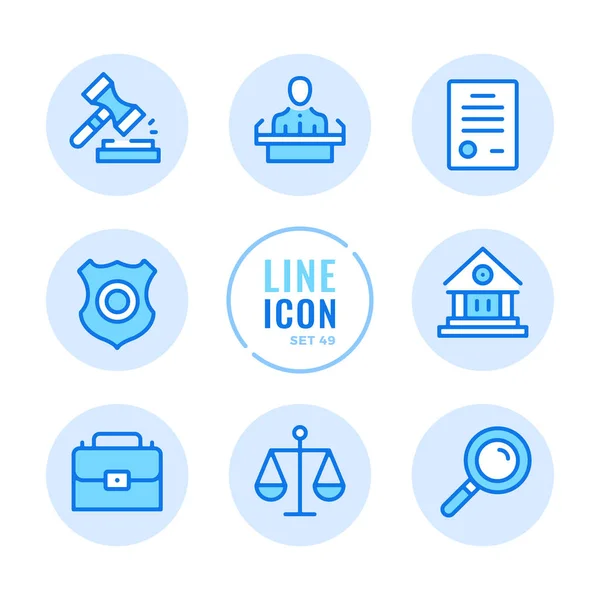 Law and justice flat icons set and juvenile justice system flat ...