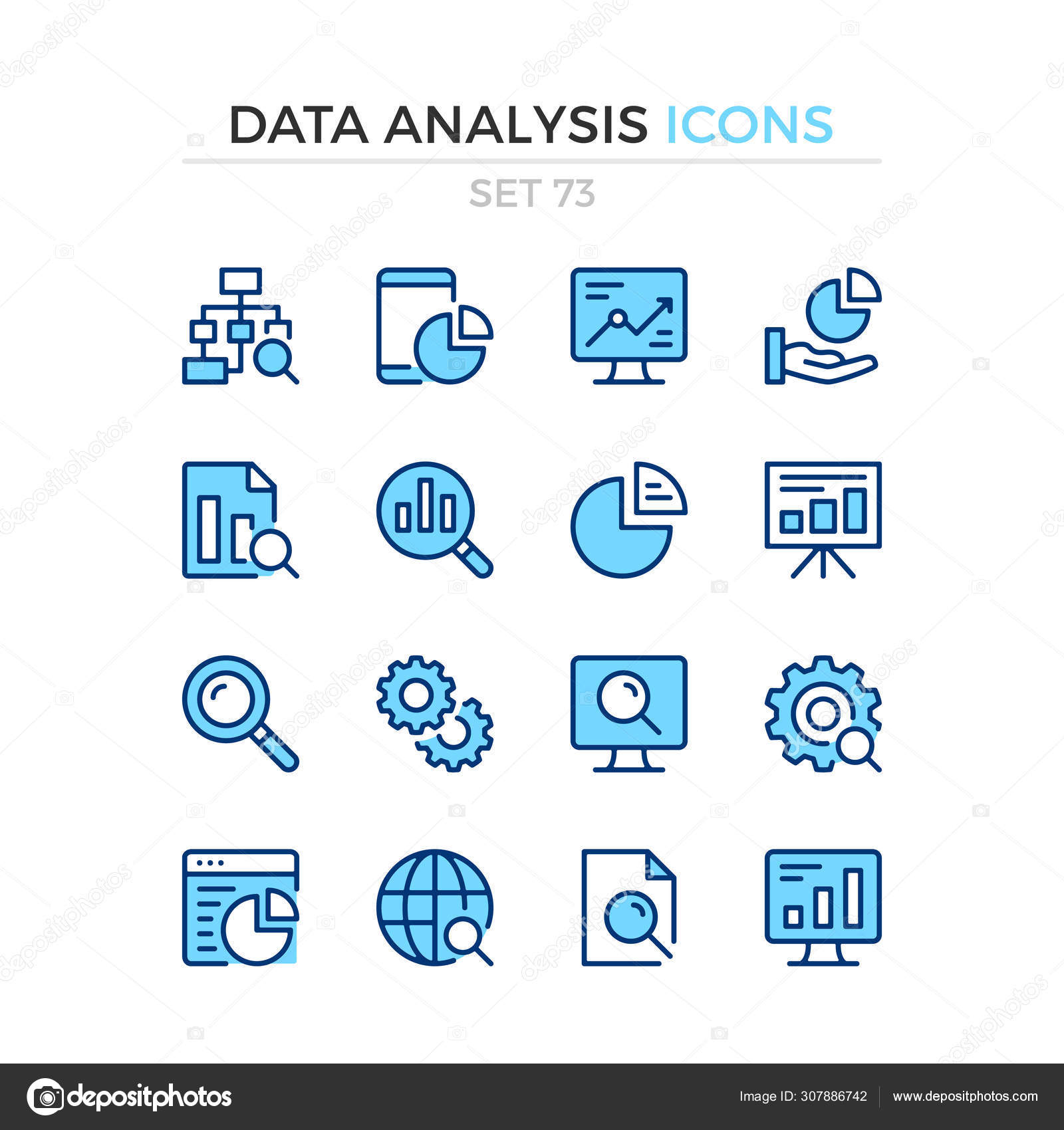 Data Analysis Icons Vector Line Icons Set Premium Quality Simple Stock Vector Image by ©magurok5 ...