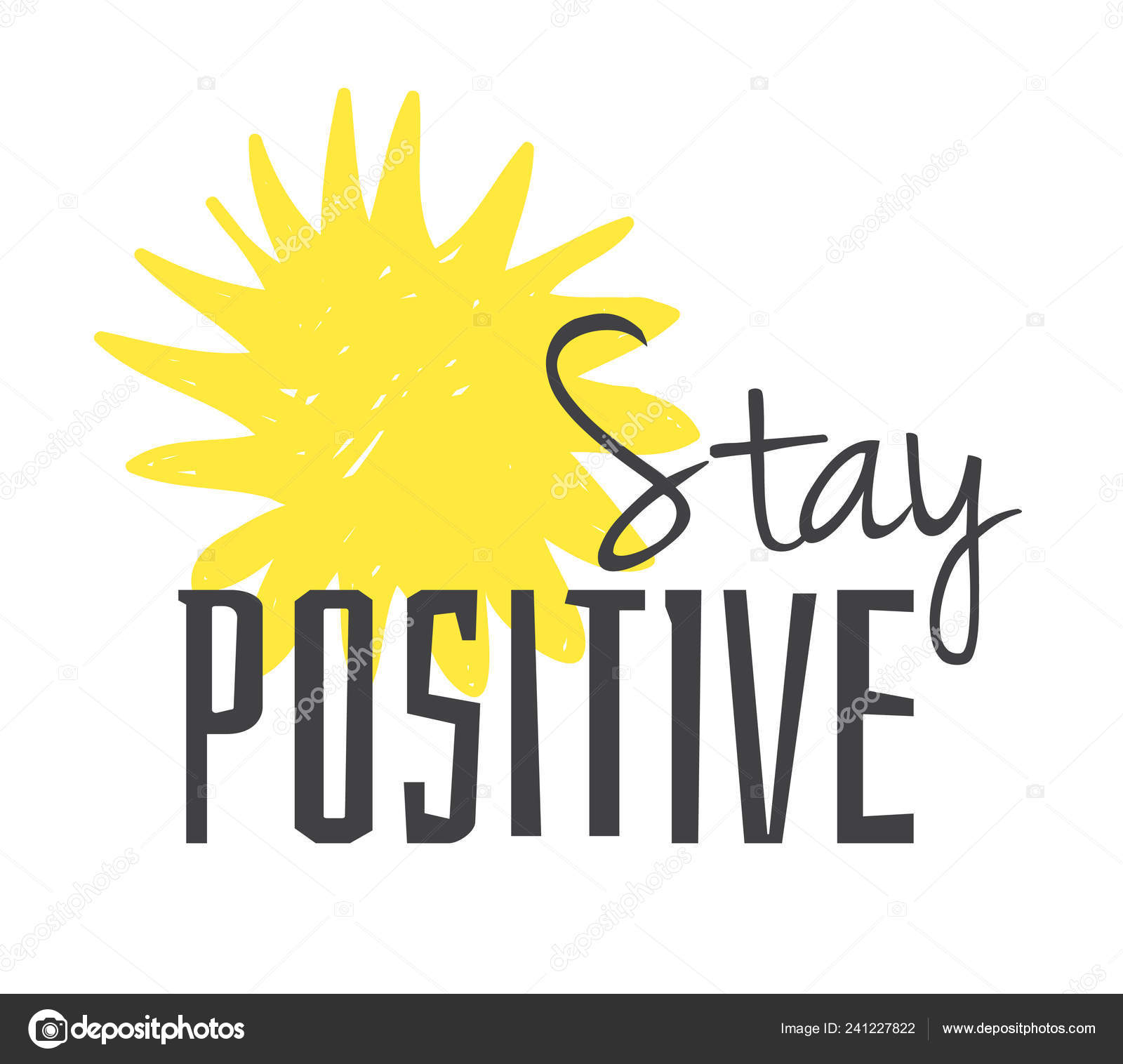 Hand Drawn Illustration Sun Doodle Style Element Summer Quote Yellow ...