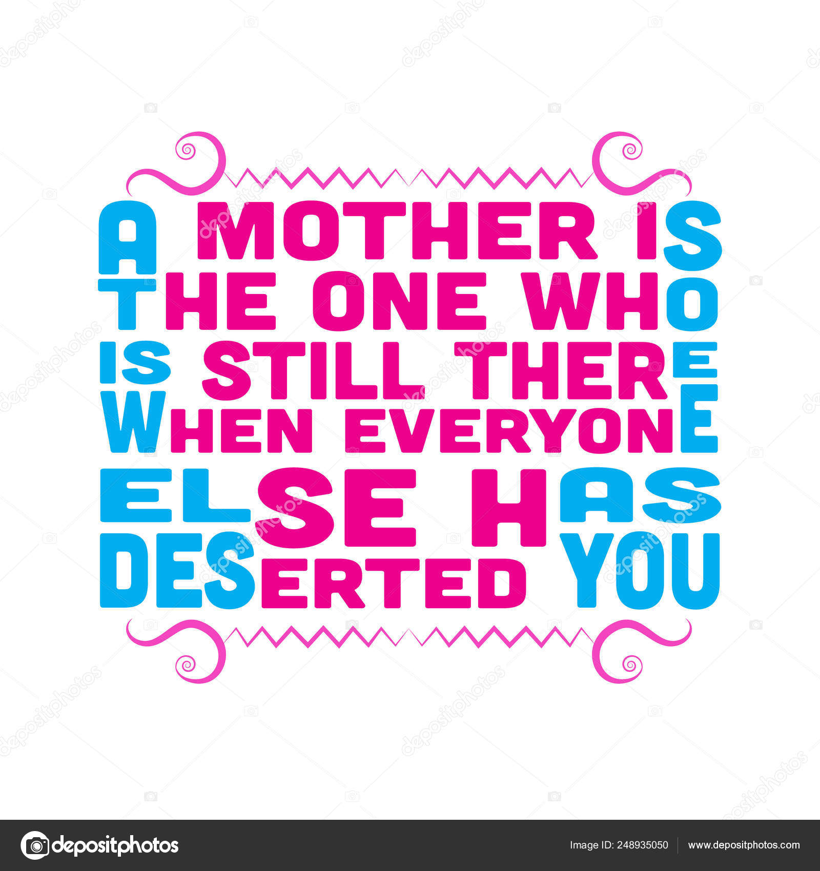 Mother Quote And Saying Good For Print Design Stock Vector By ©blueasarisandi 248935050
