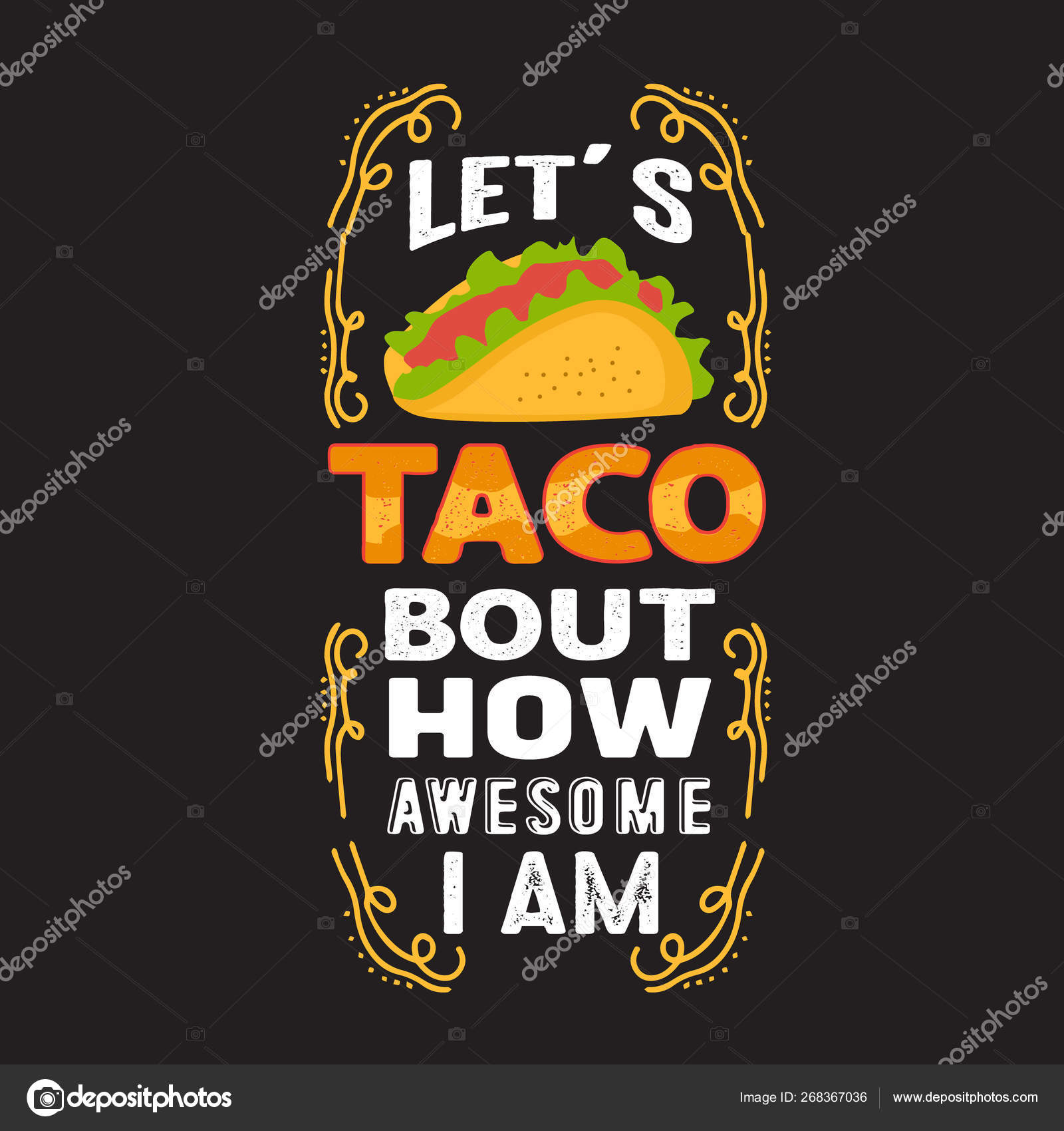 Funny Taco Quote and saying good for your print collection Stock Vector ...