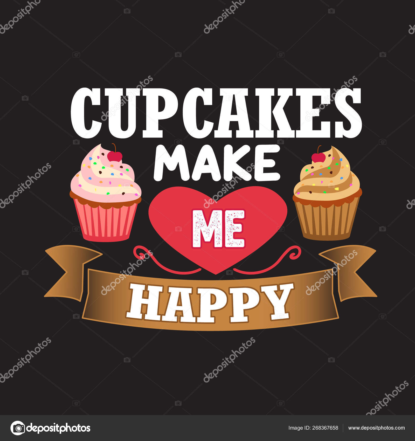 Cupcake Quote and saying good for print collections. Stock Vector Image ...