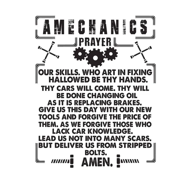 Mechanic Quote Saying Mechanics Prayer Stock Vector Image by ...