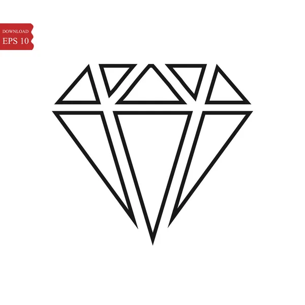 Diamond outline vector icon, modern minimal flat design style — Stock ...