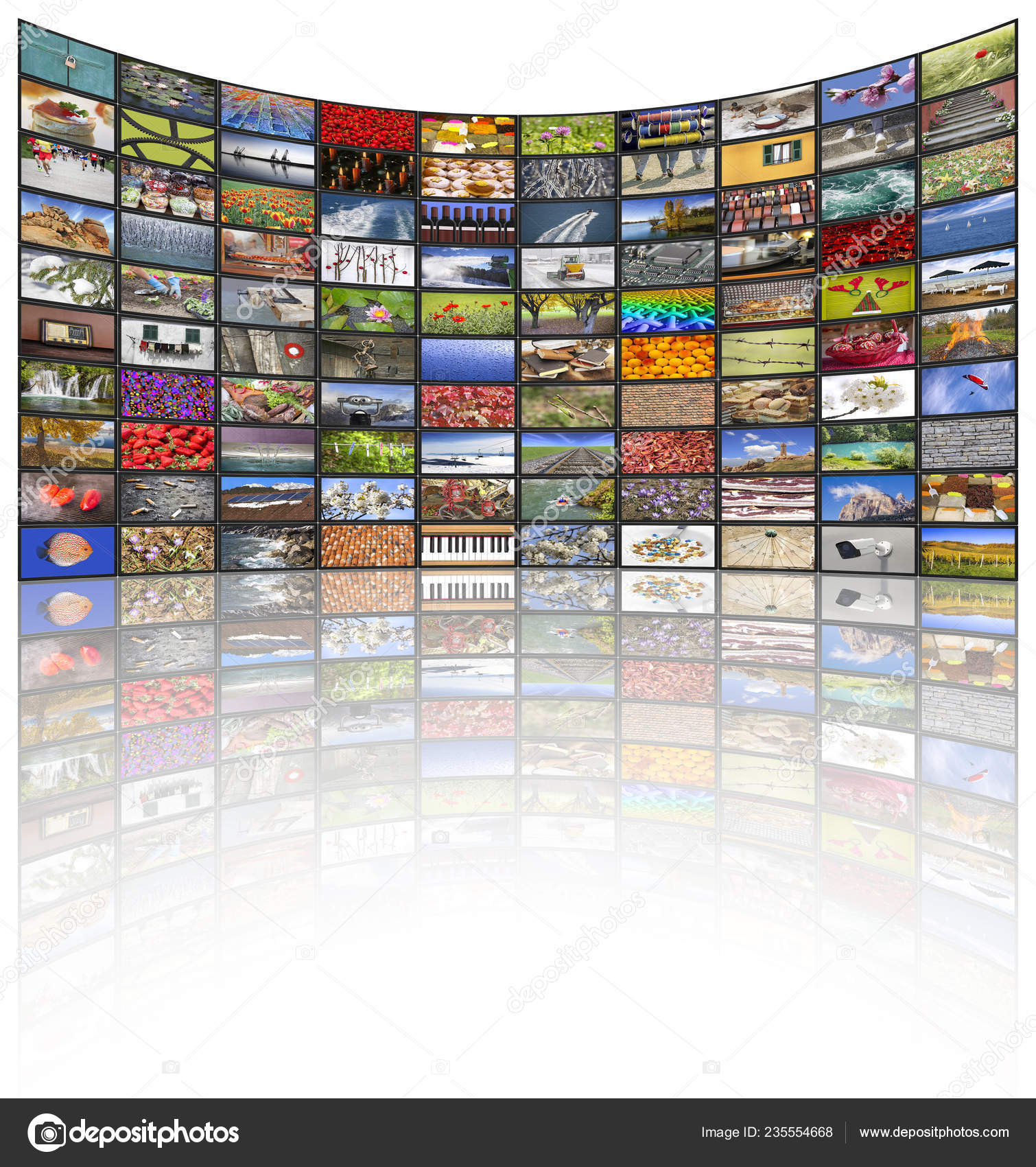 Big Multimedia Video Image Wall — Stock Photo © smuki #235554668