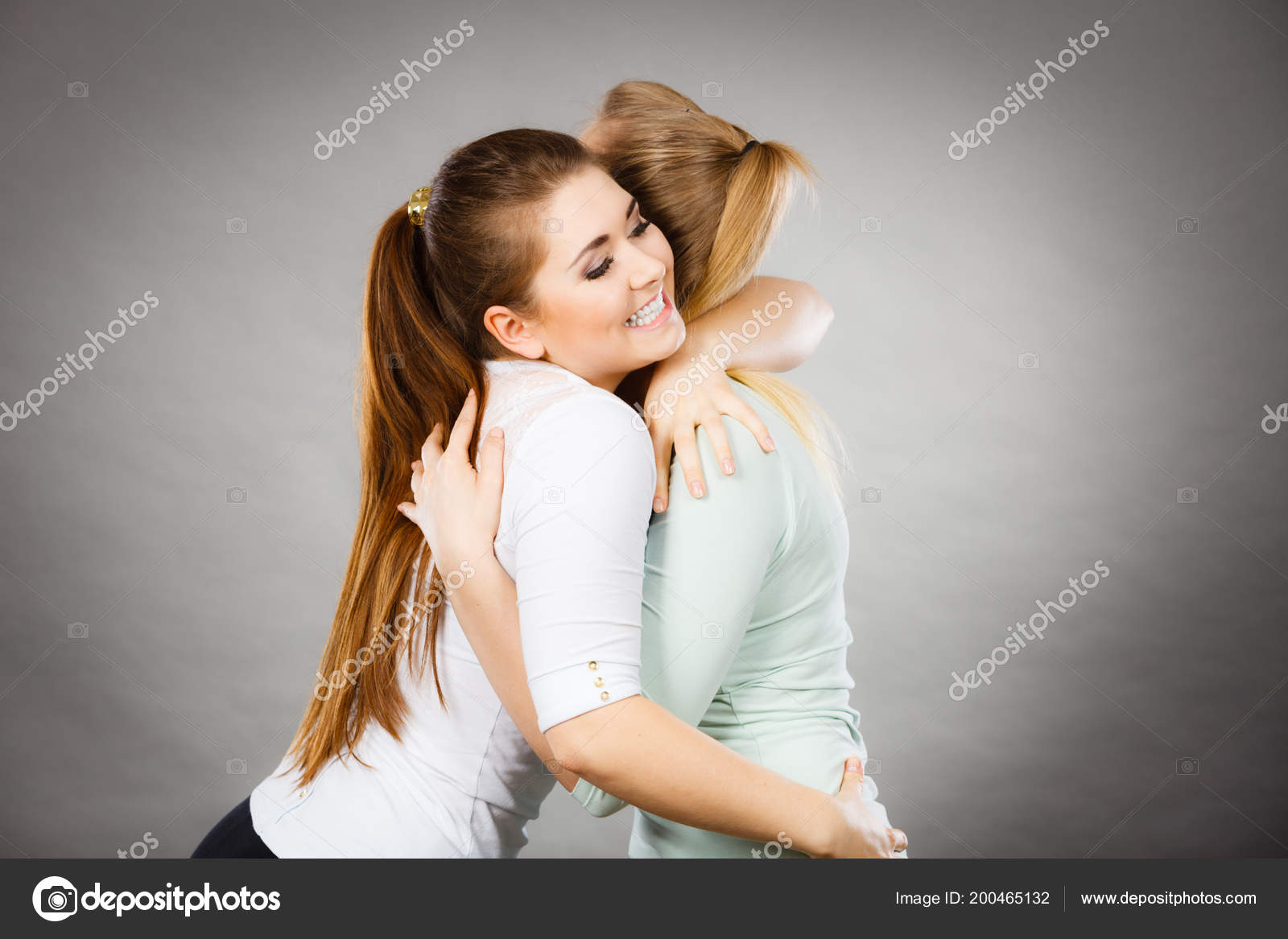 Two Sad Girls Hugging
