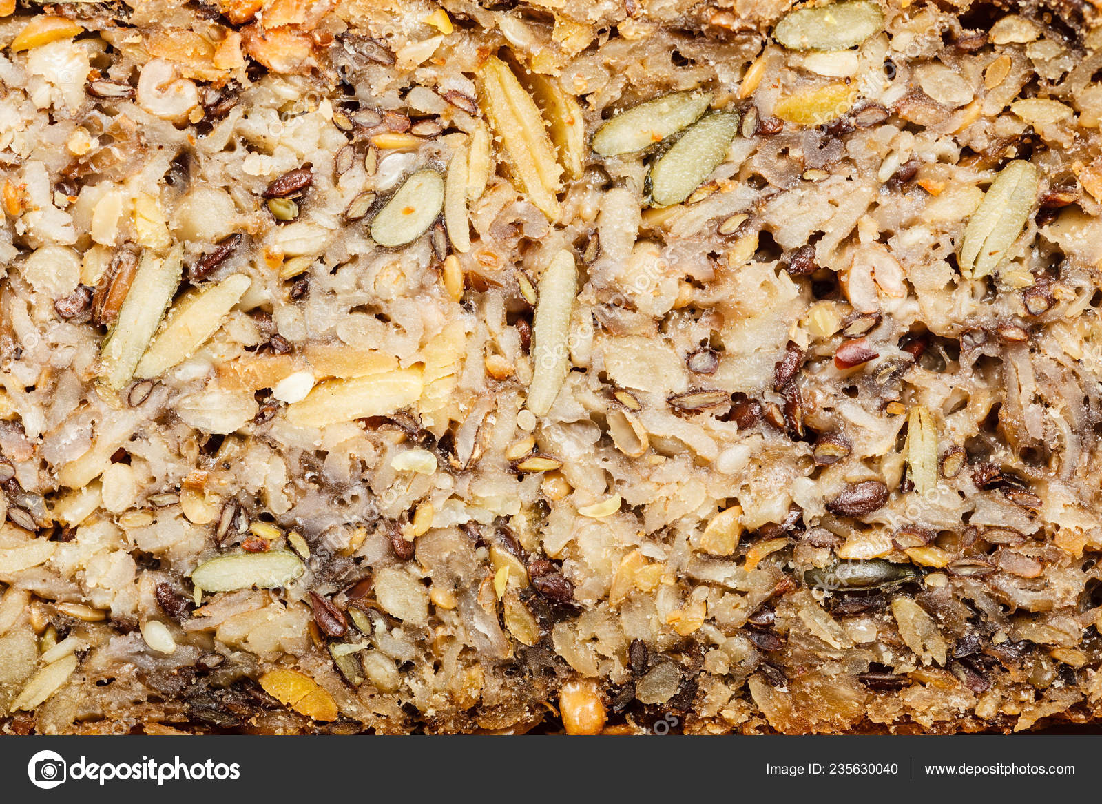 Food Textures Patterns Concept Detailed Closeup Whole Grain Bread Many ...