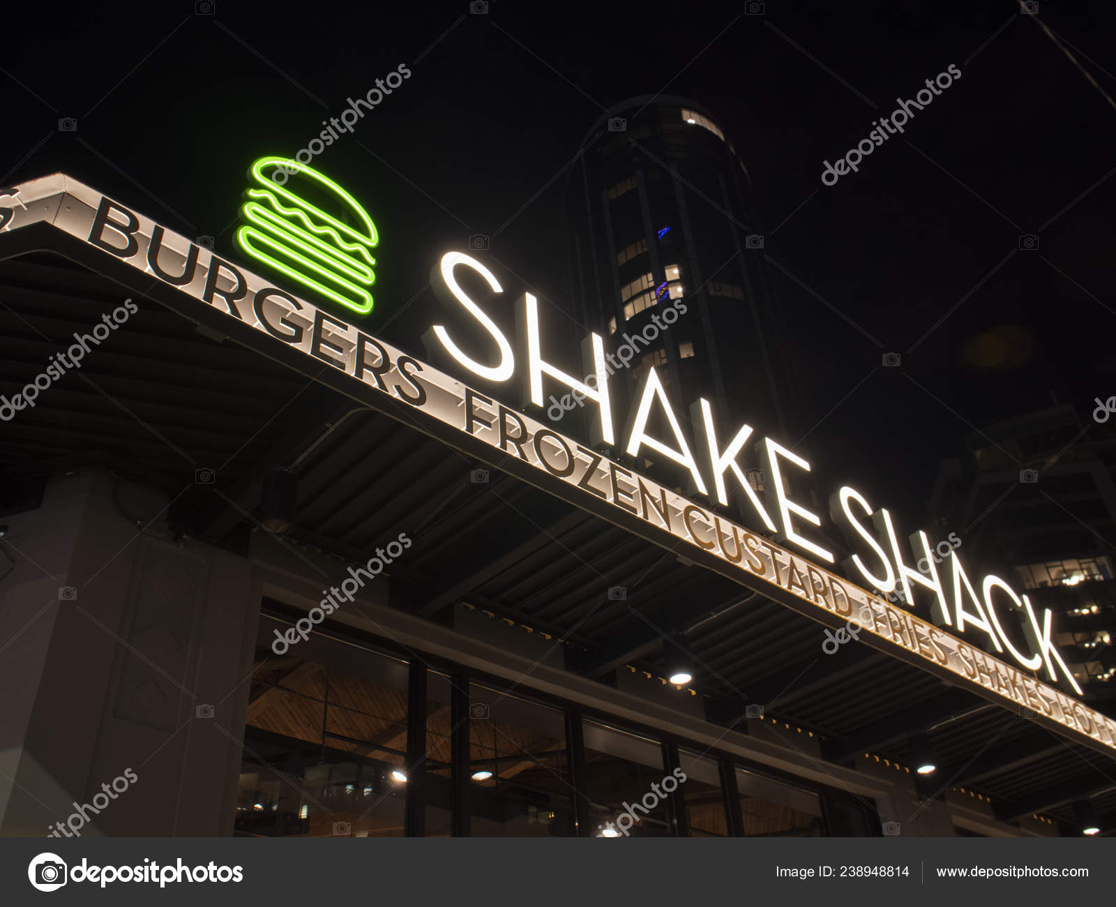 Seattle Washington Usa January 2019 Shake Shack Sign First Famous ...