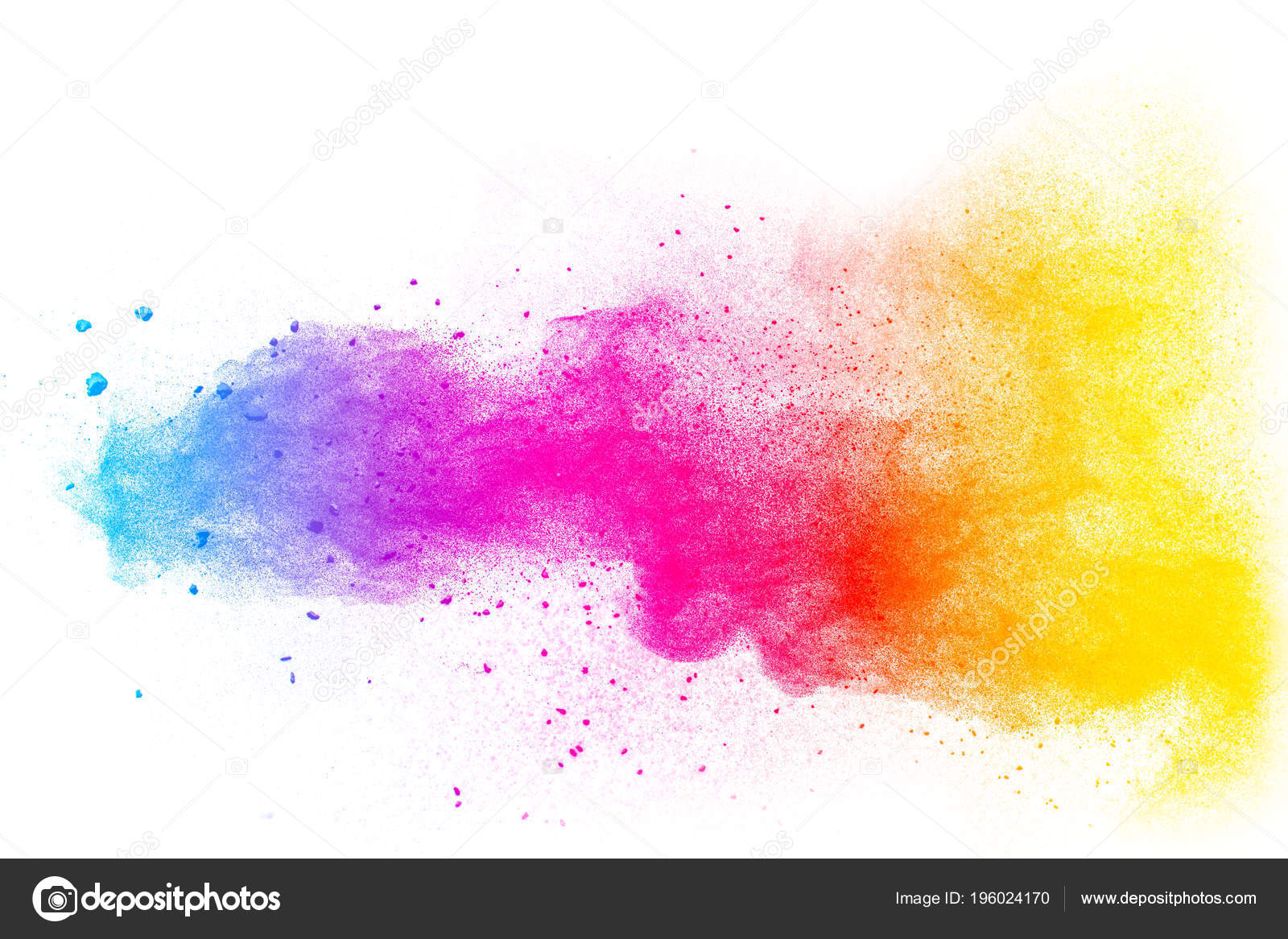 Color Powder Explosion White Background