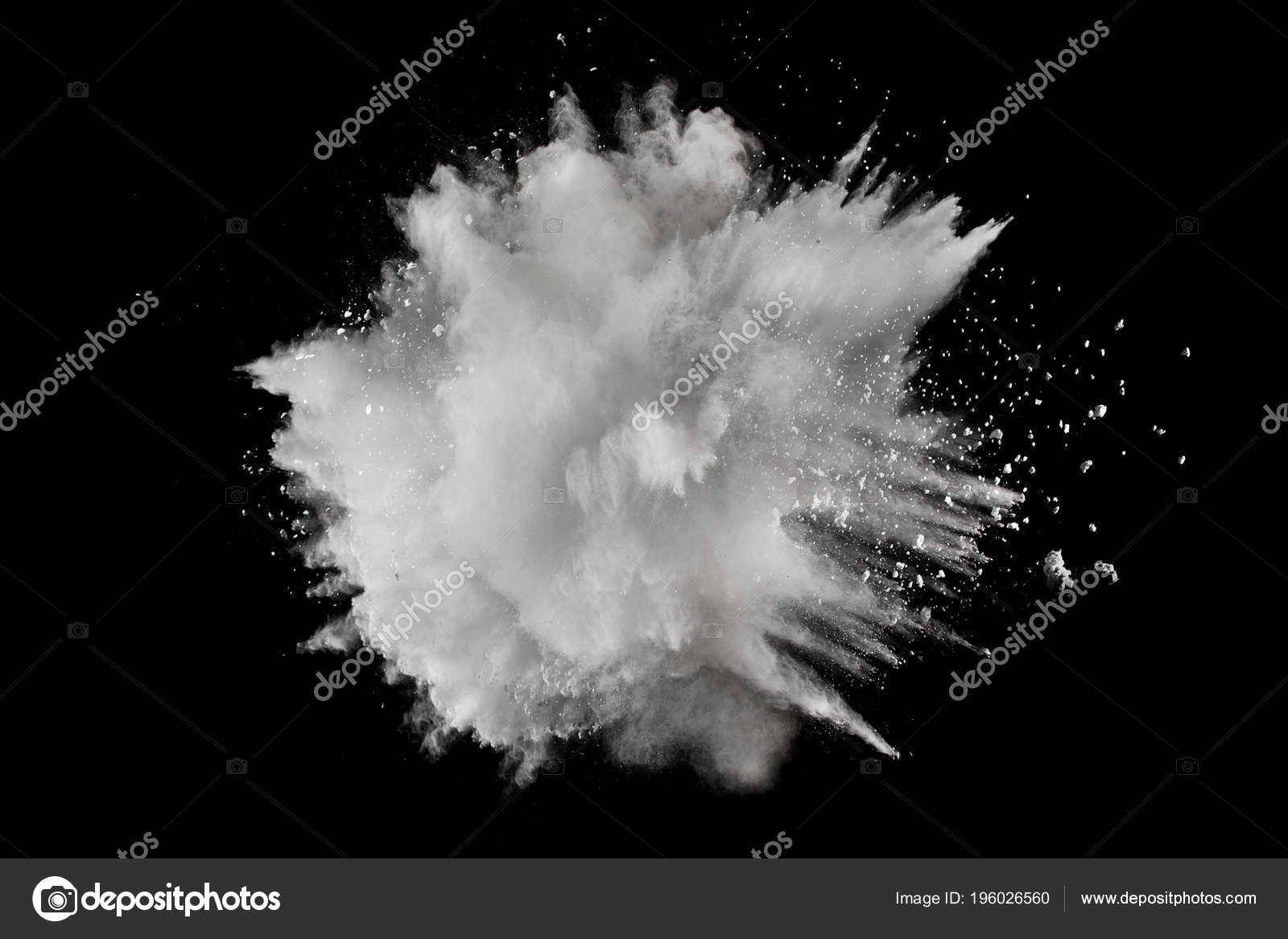 Bizarre Forms White Powder Explosion Cloud Dark Background Launched ...