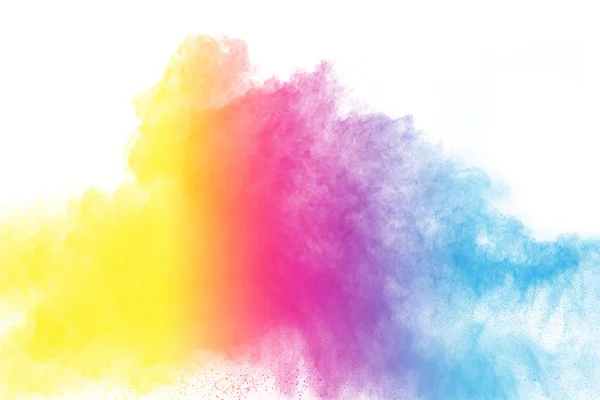 Color Powder Explosion White Background