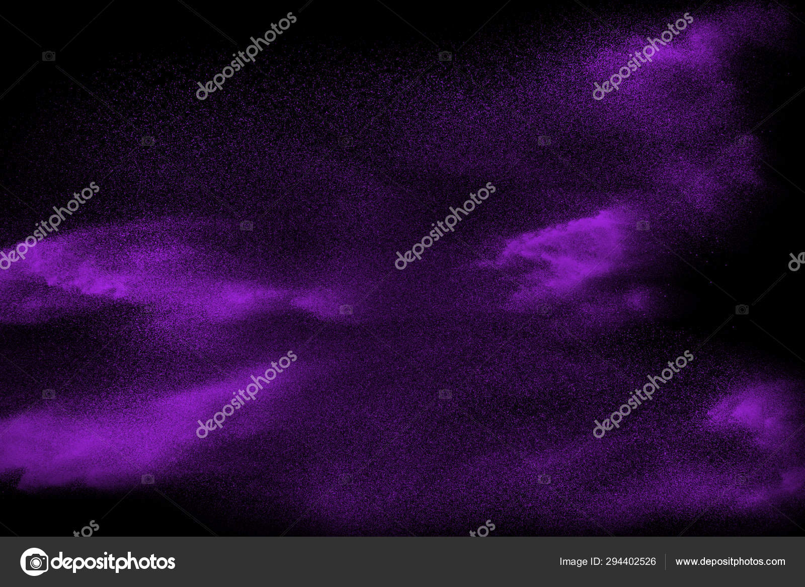 Purple Particle Dust Splash Black Background Purple Powder Exploding ...
