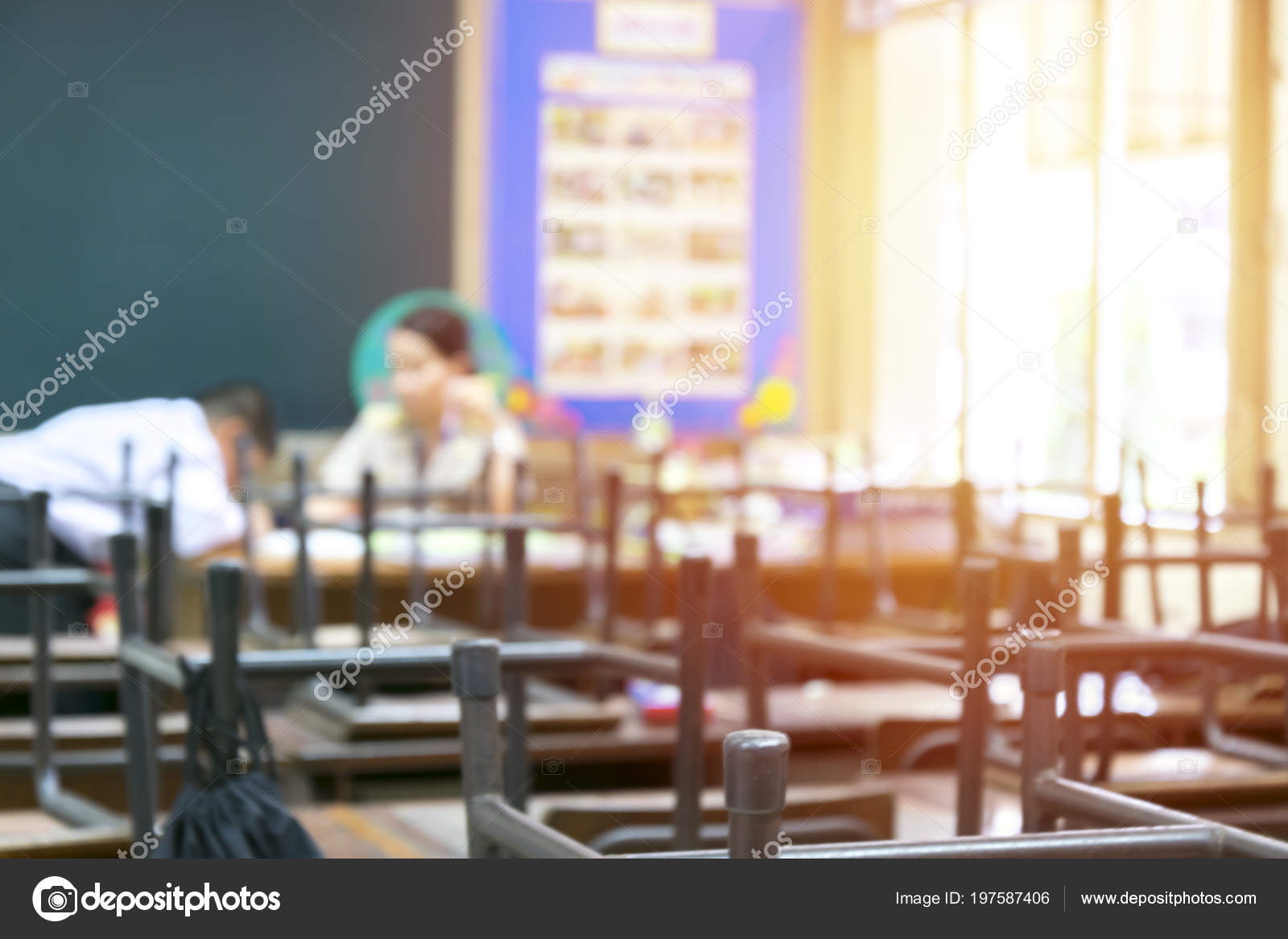 Back School Concepts Classrooms Blurred Backgrounds Young Students ...