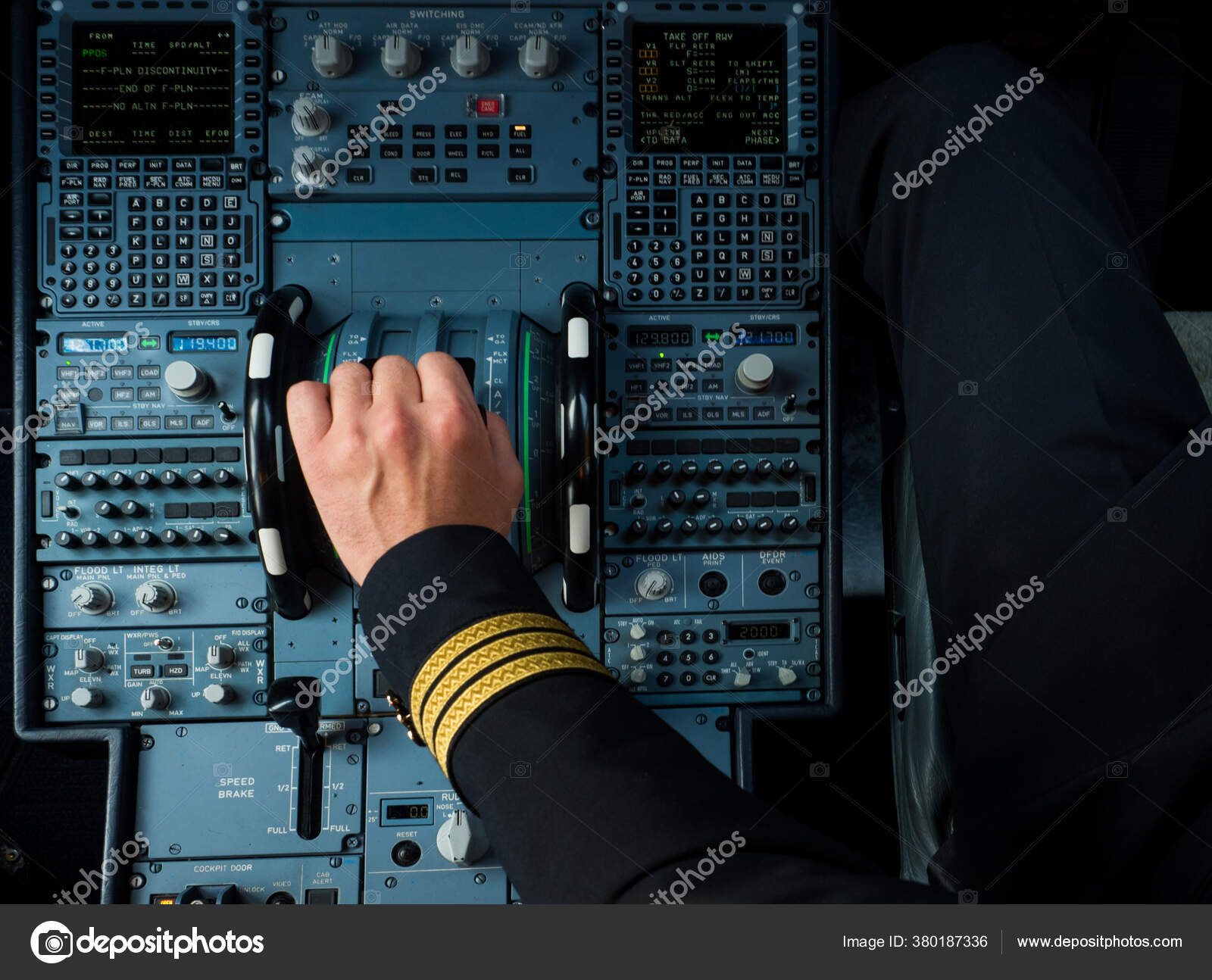 Cropped Image Pilot Plane Cabin — Stock Photo © brokenrecords #380187336