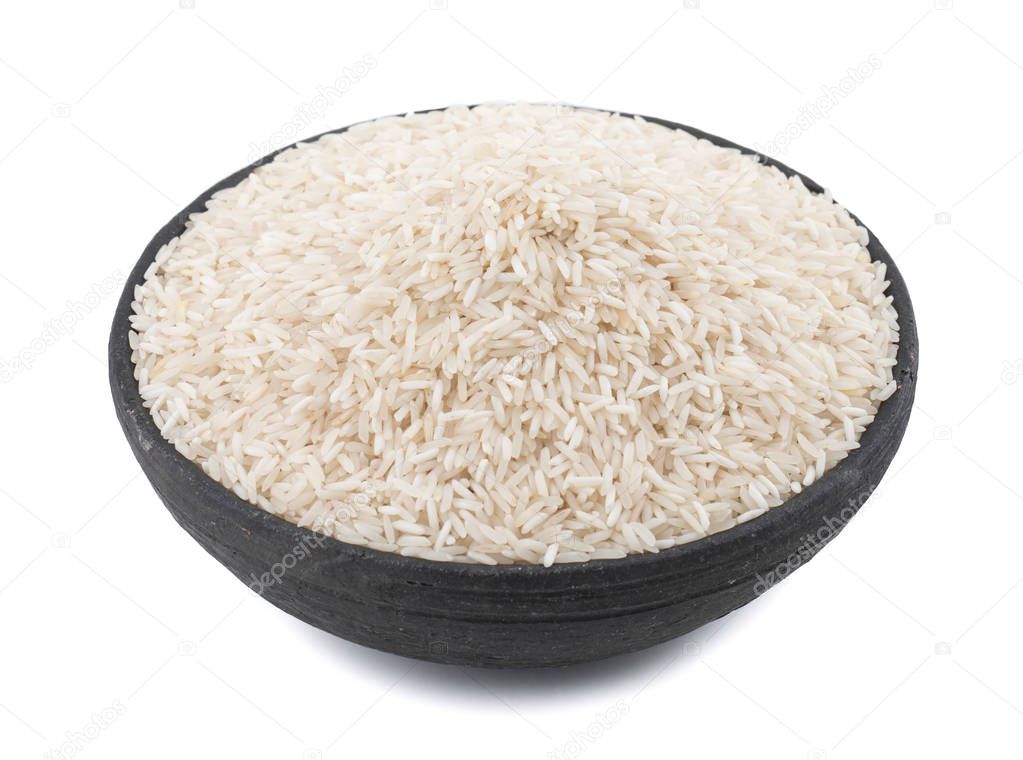 Arroz crudo sano y fresco también conocido como arroz basmati o chal ...