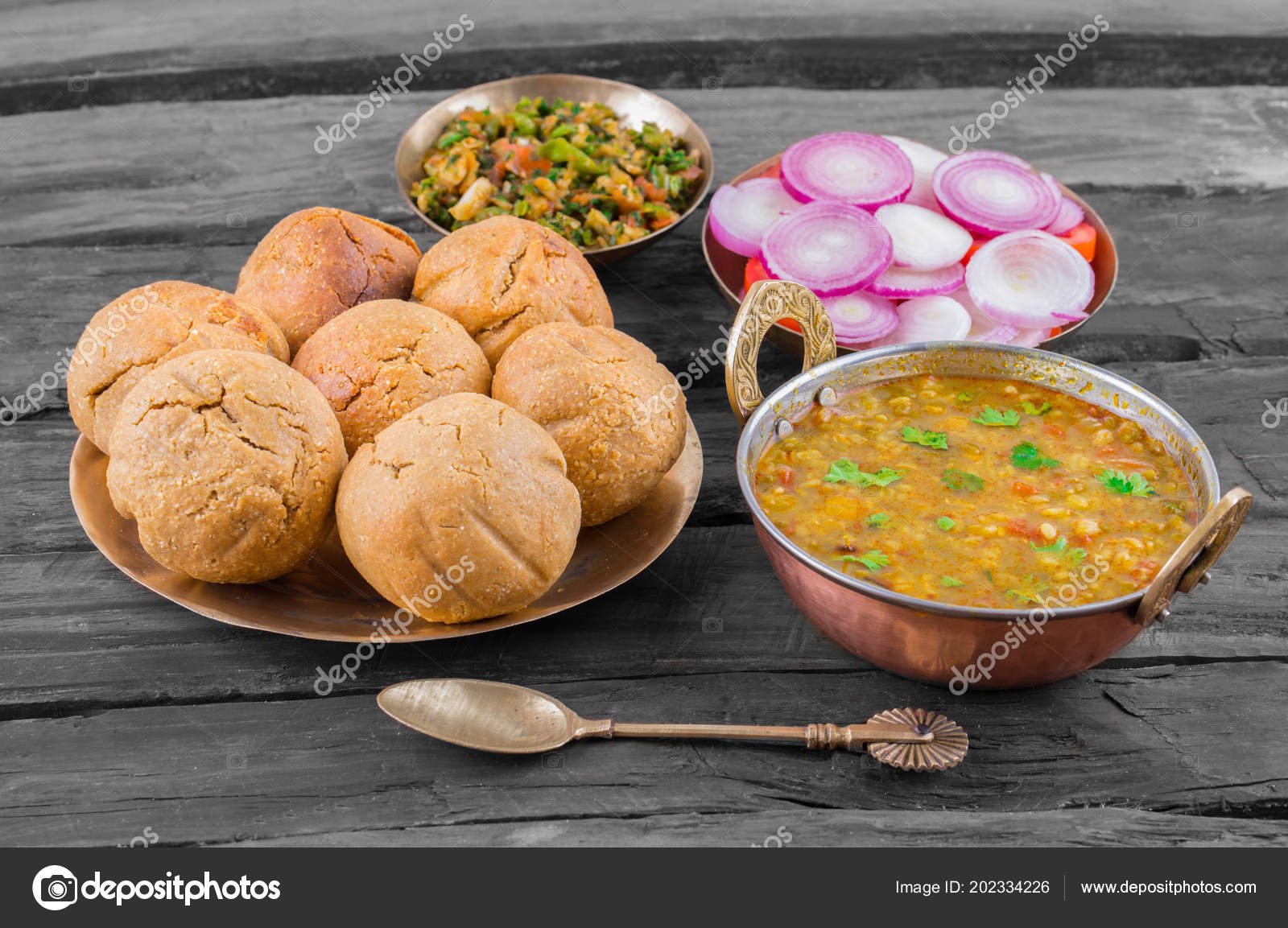 Rajasthani Traditional Cuisine Dal Baati Also Know Dal Bati Daal ...