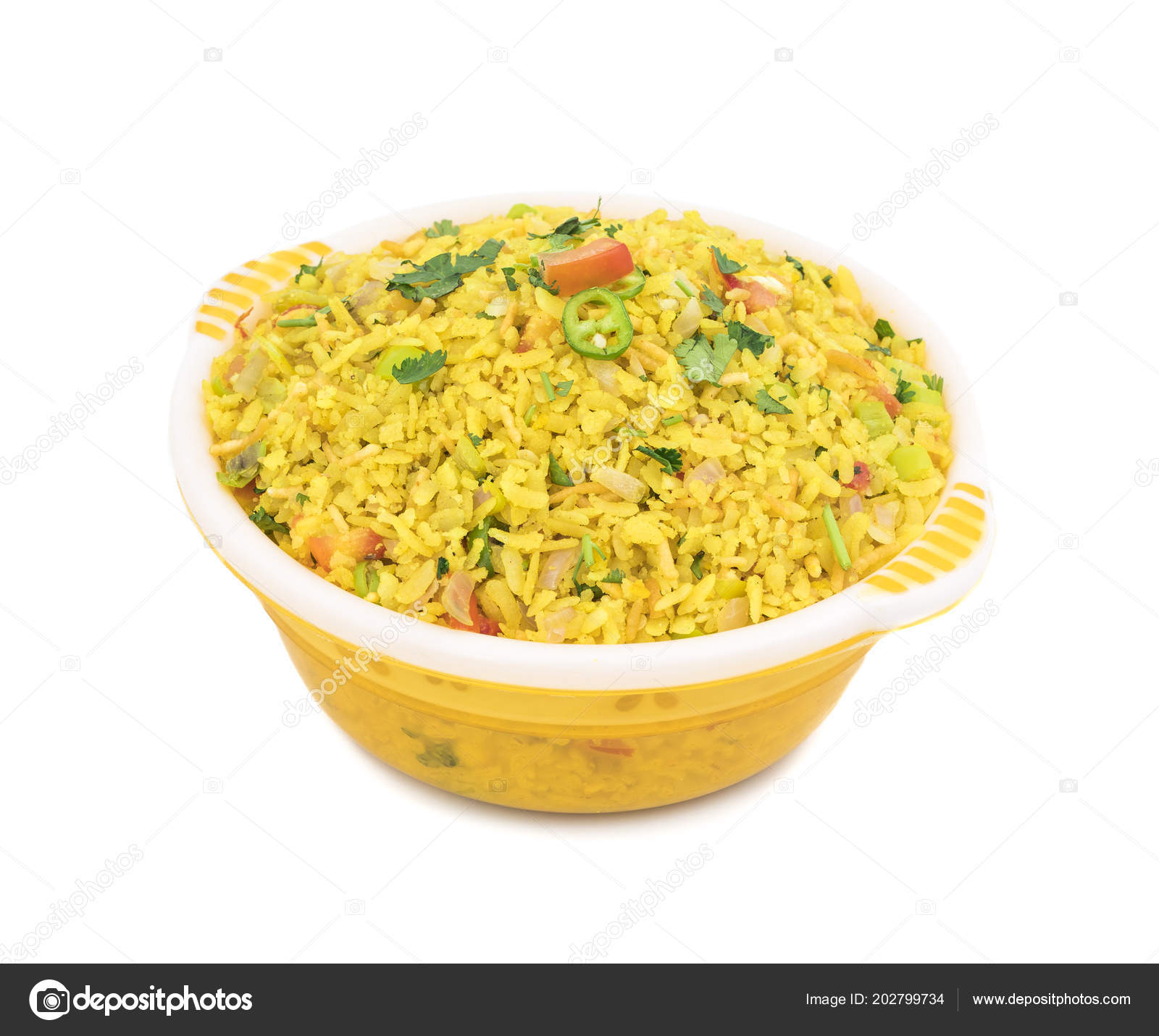 Indian Breakfast Dish Poha Also Know Pohe Aalu Poha Made — Stock Photo ...