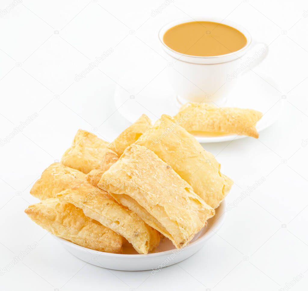 Desayuno de té indio Khari también conocido como Kharee, galletas Khari ...