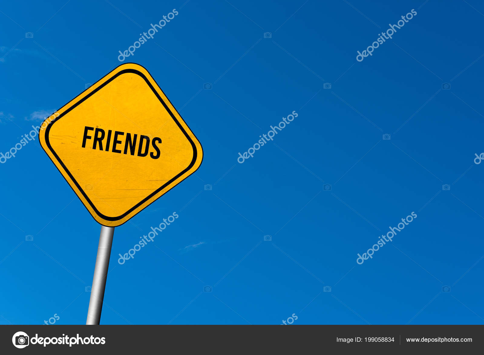 Friends Yellow Sign Blue Sky — Stock Photo © markusbeck #199058834