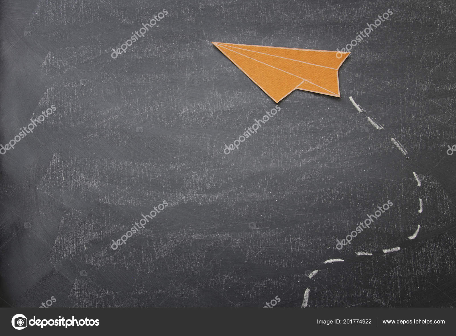 Top View Image Paper Plane Classroom Blackboard Background Stock Photo ...