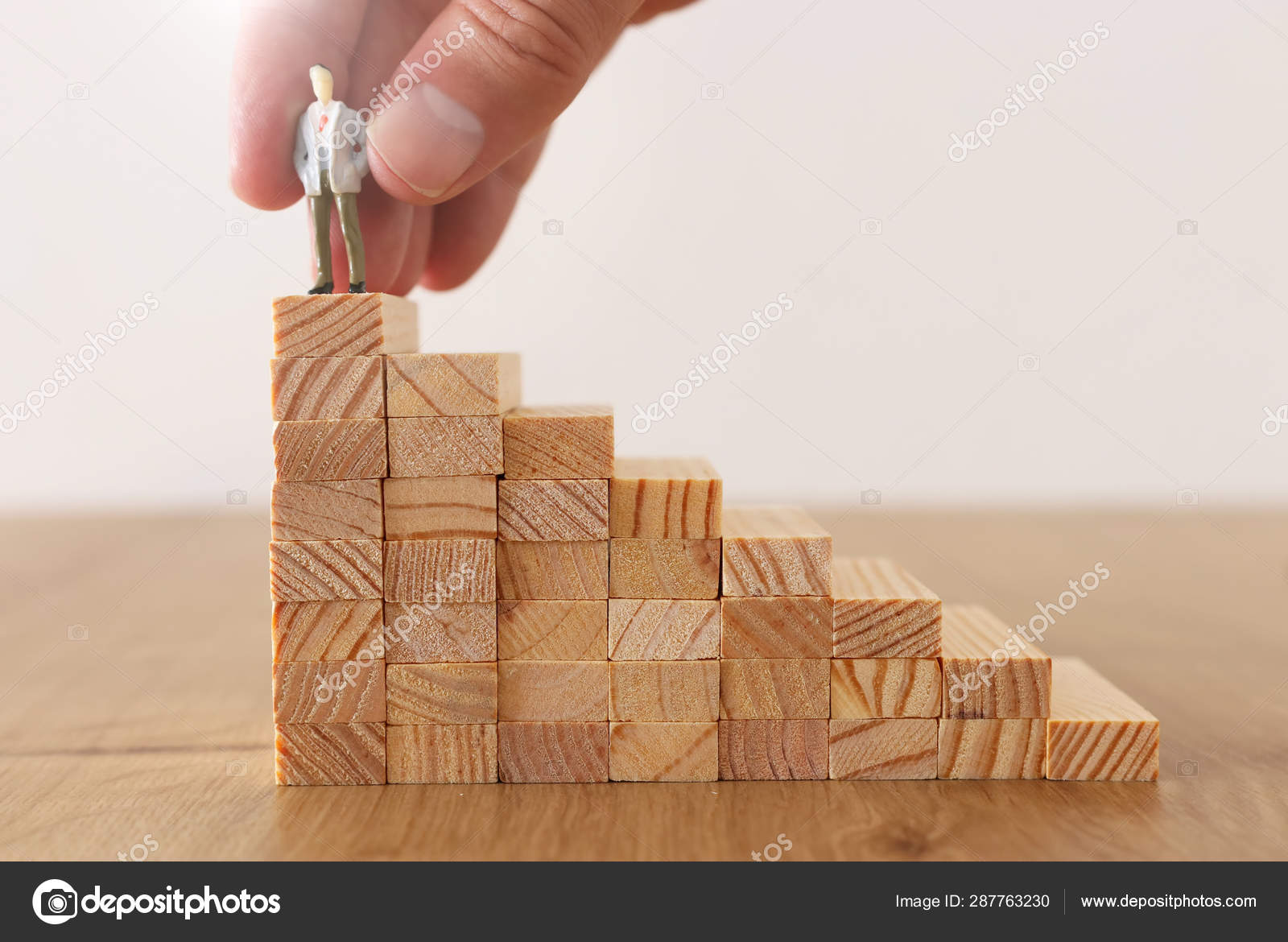 Business concept image of challenge. A man over a high wall. Problem ...