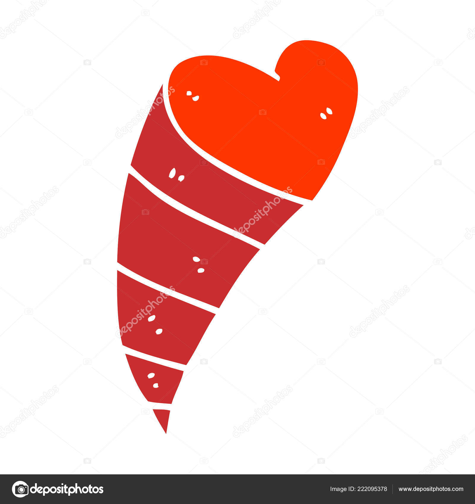 Cartoon Doodle Shooting Heart Decorative Element Stock Illustration by ...