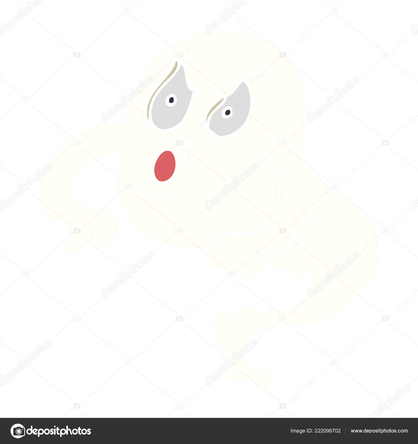 Cartoon Doodle Angry Ghost Stock Vector Image by ©lineartestpilot ...