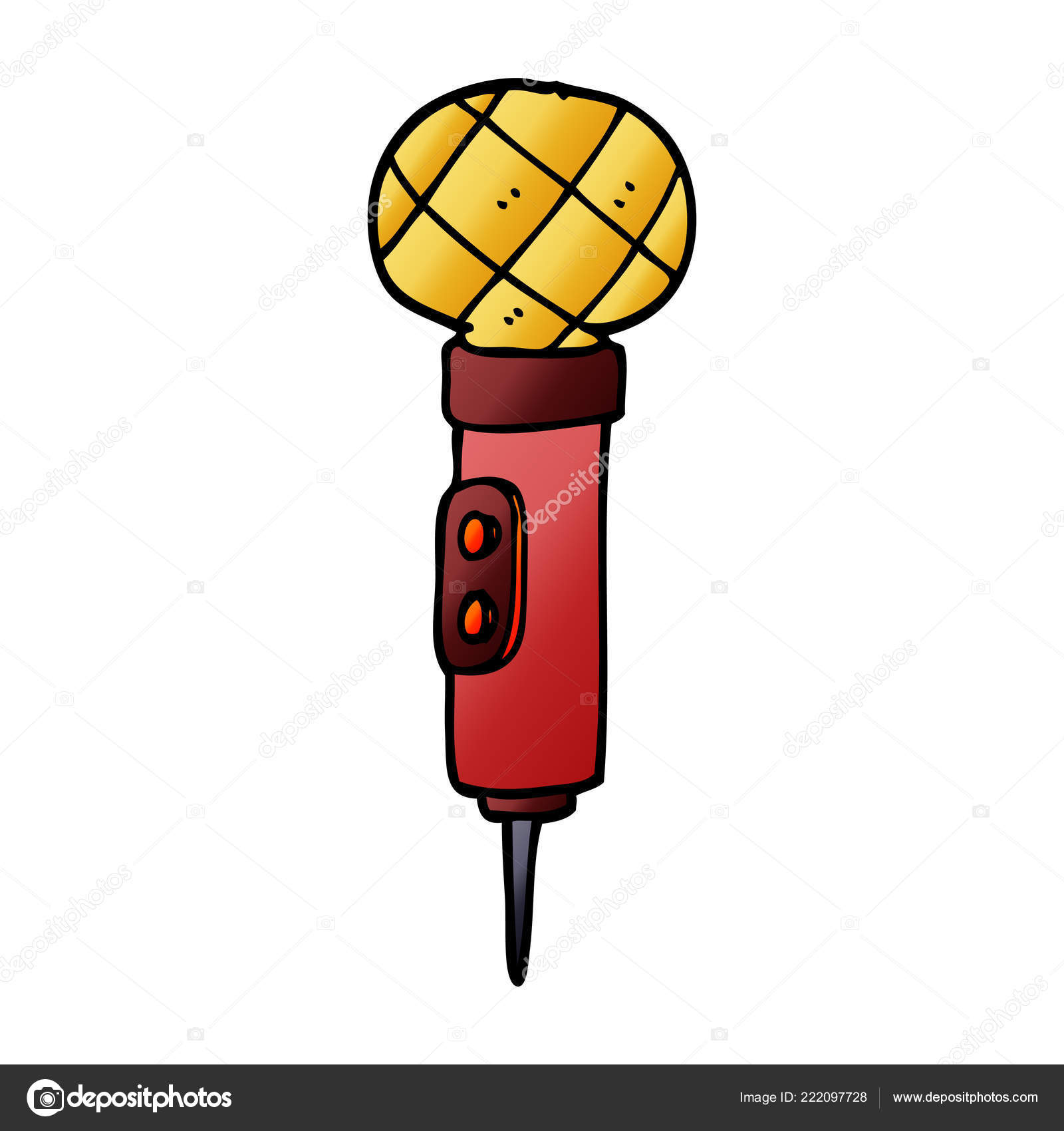 Cartoon Doodle Gold Microphone Stock Vector by ©lineartestpilot 222097728