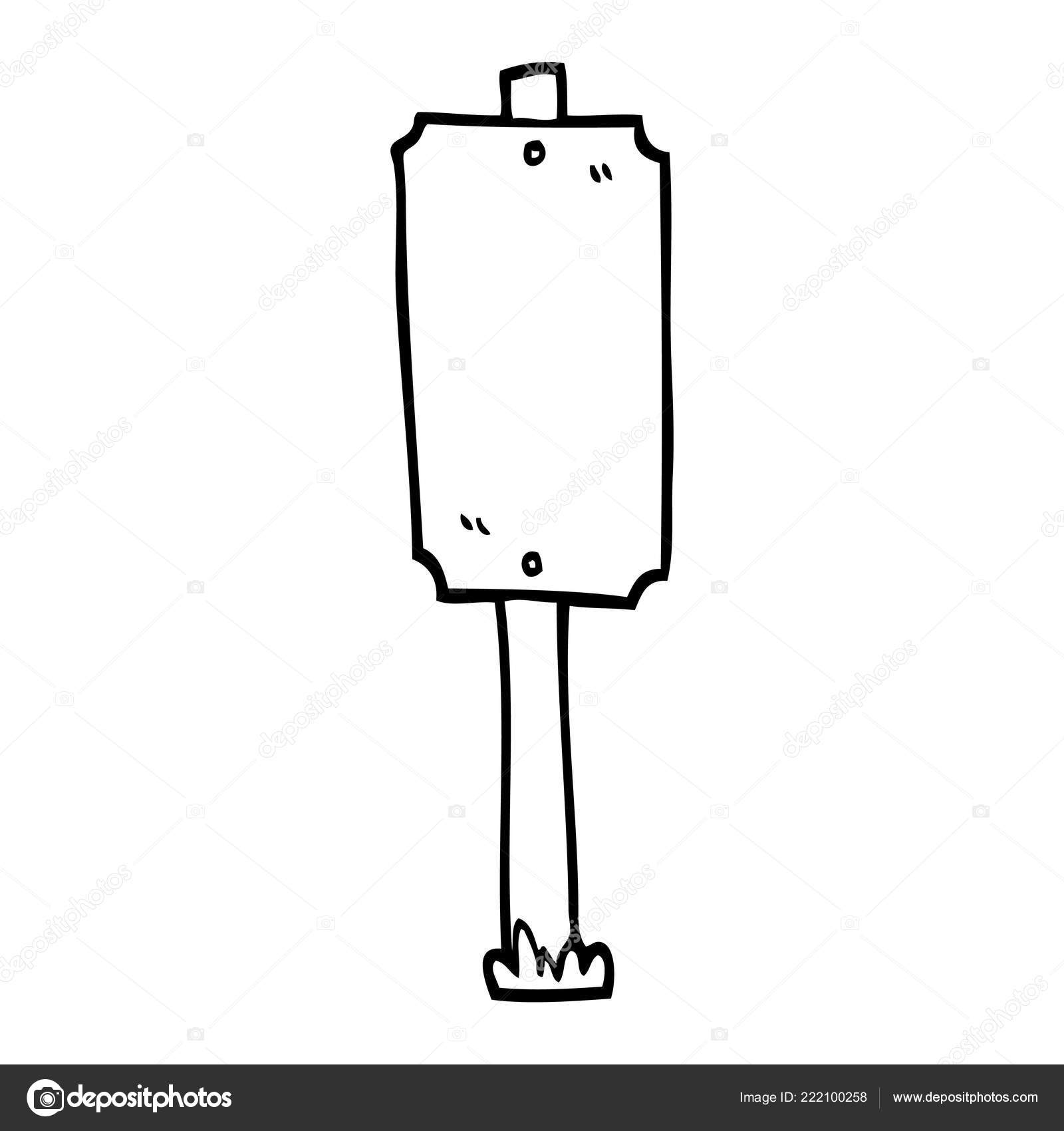 Black White Cartoon Blank Sign Post Stock Vector by ©lineartestpilot ...