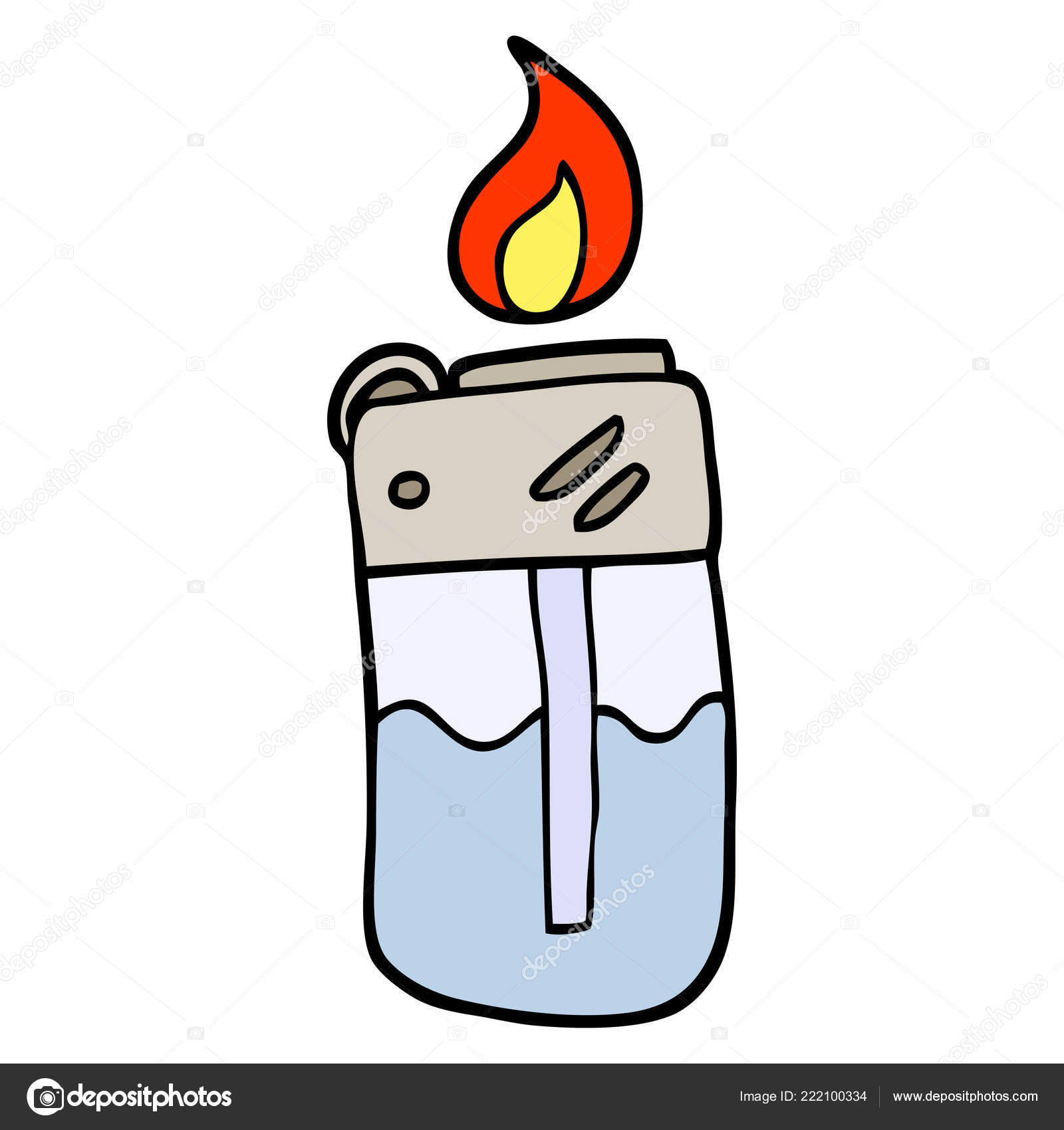 Hand Drawn Doodle Style Cartoon Cigarette Lighter Stock Vector Image by ...