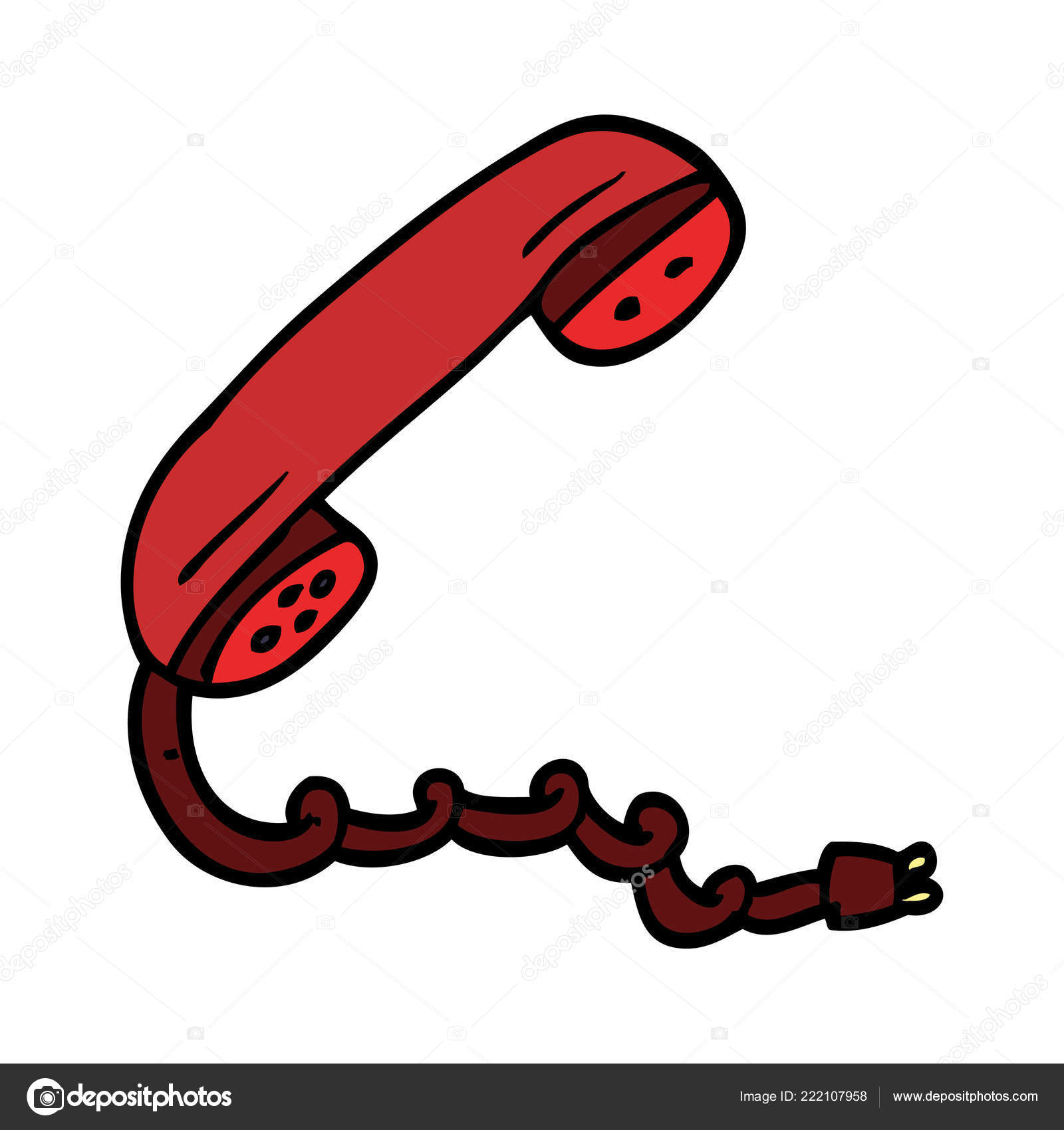 Cartoon Doodle Telephone Handset Stock Vector by ©lineartestpilot 222107958