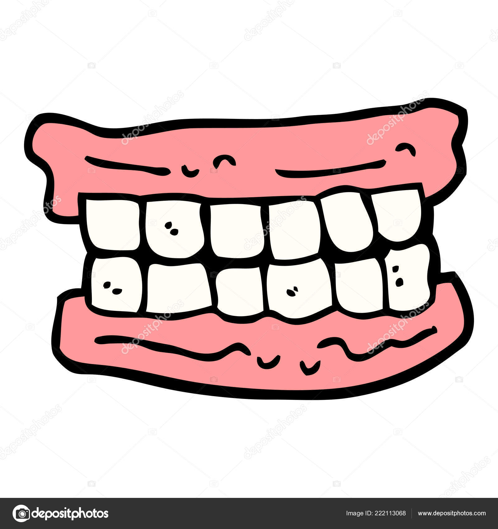 Hand Drawn Doodle Style Cartoon False Teeth Stock Vector Image by ...
