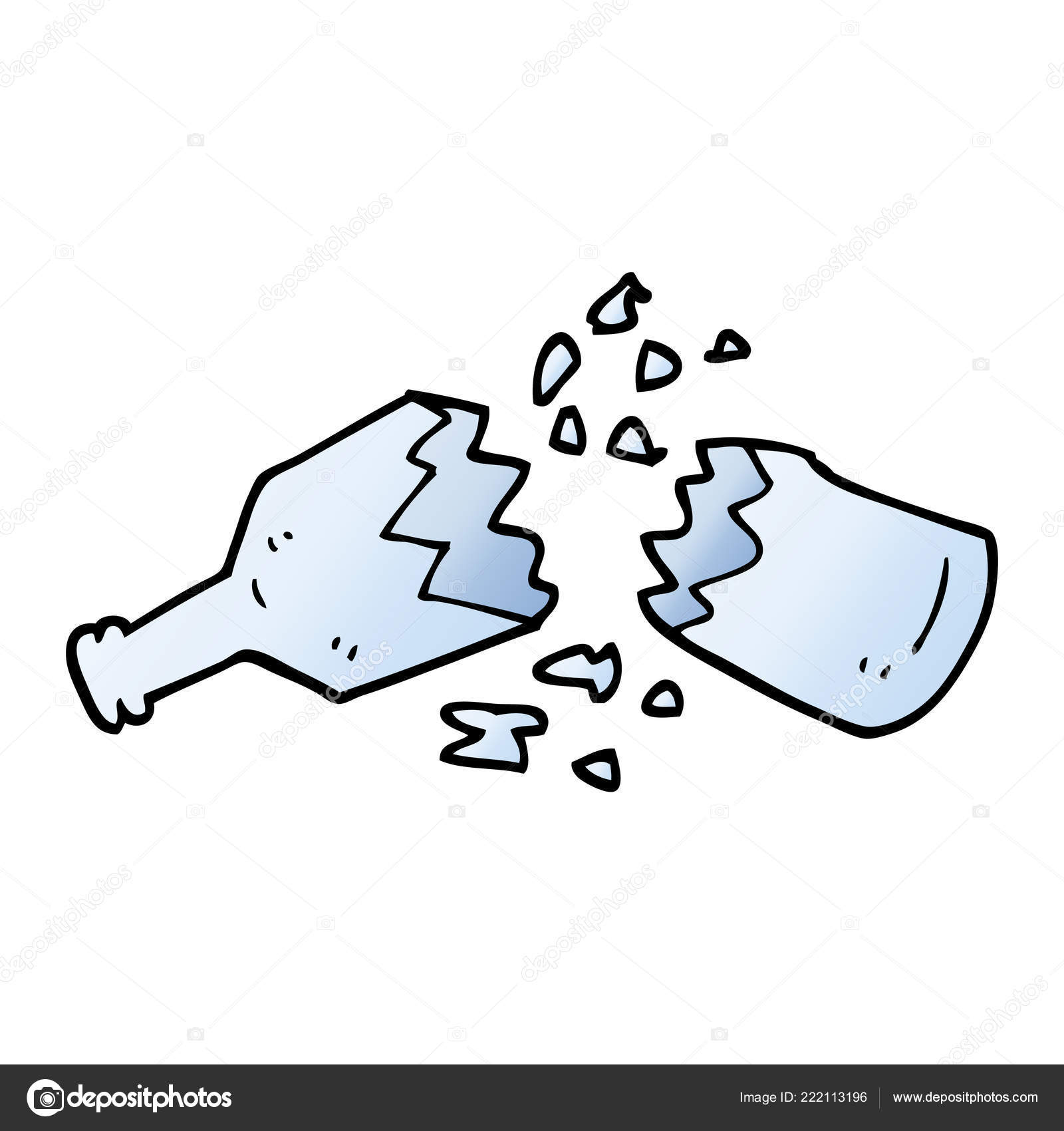 Vetor Gradiente Ilustração Cartoon Quebrado Garrafa Vidro vetor(es) de ...
