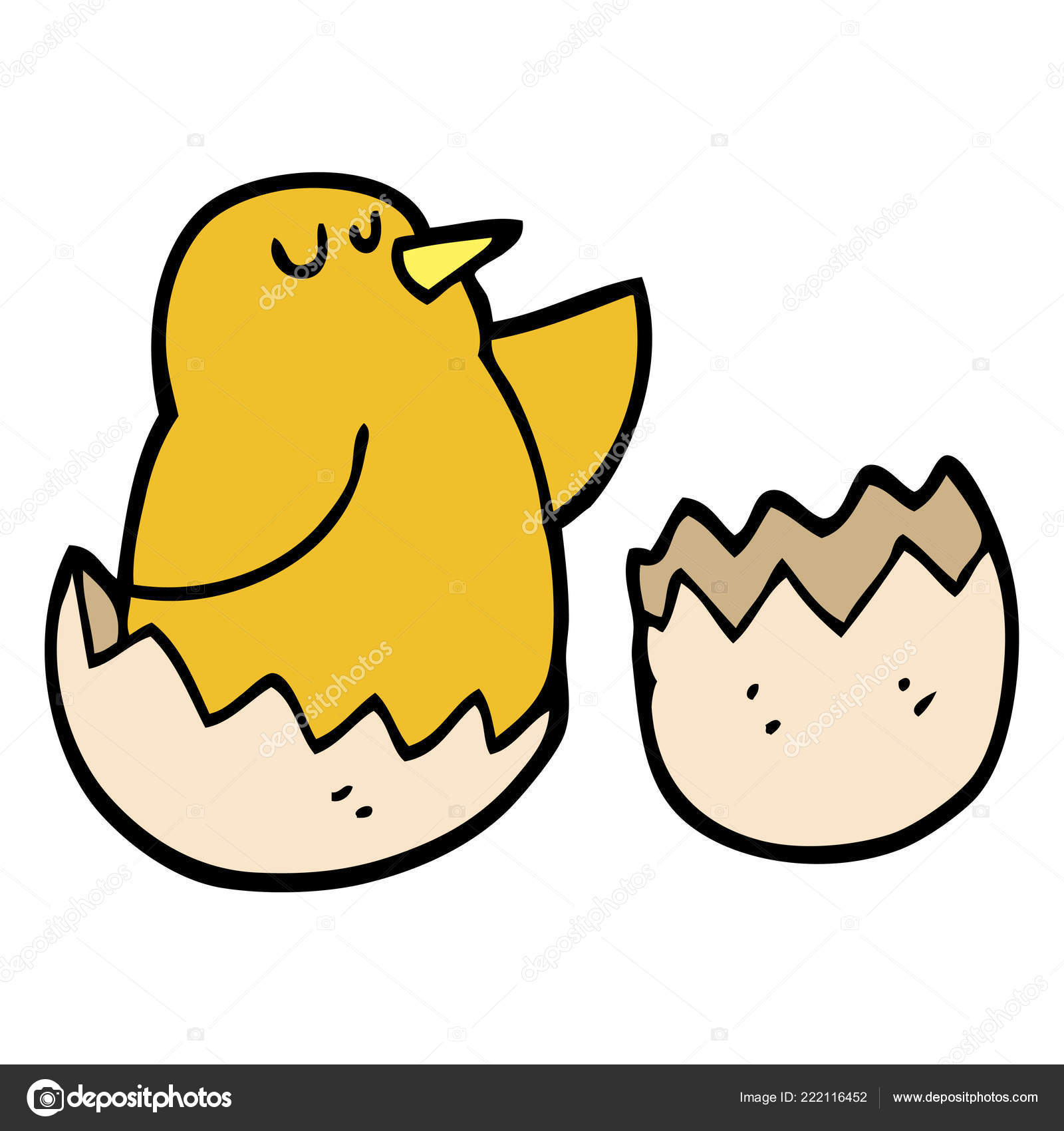 Hand Drawn Doodle Style Cartoon Hatching Bird Stock Illustration by ...