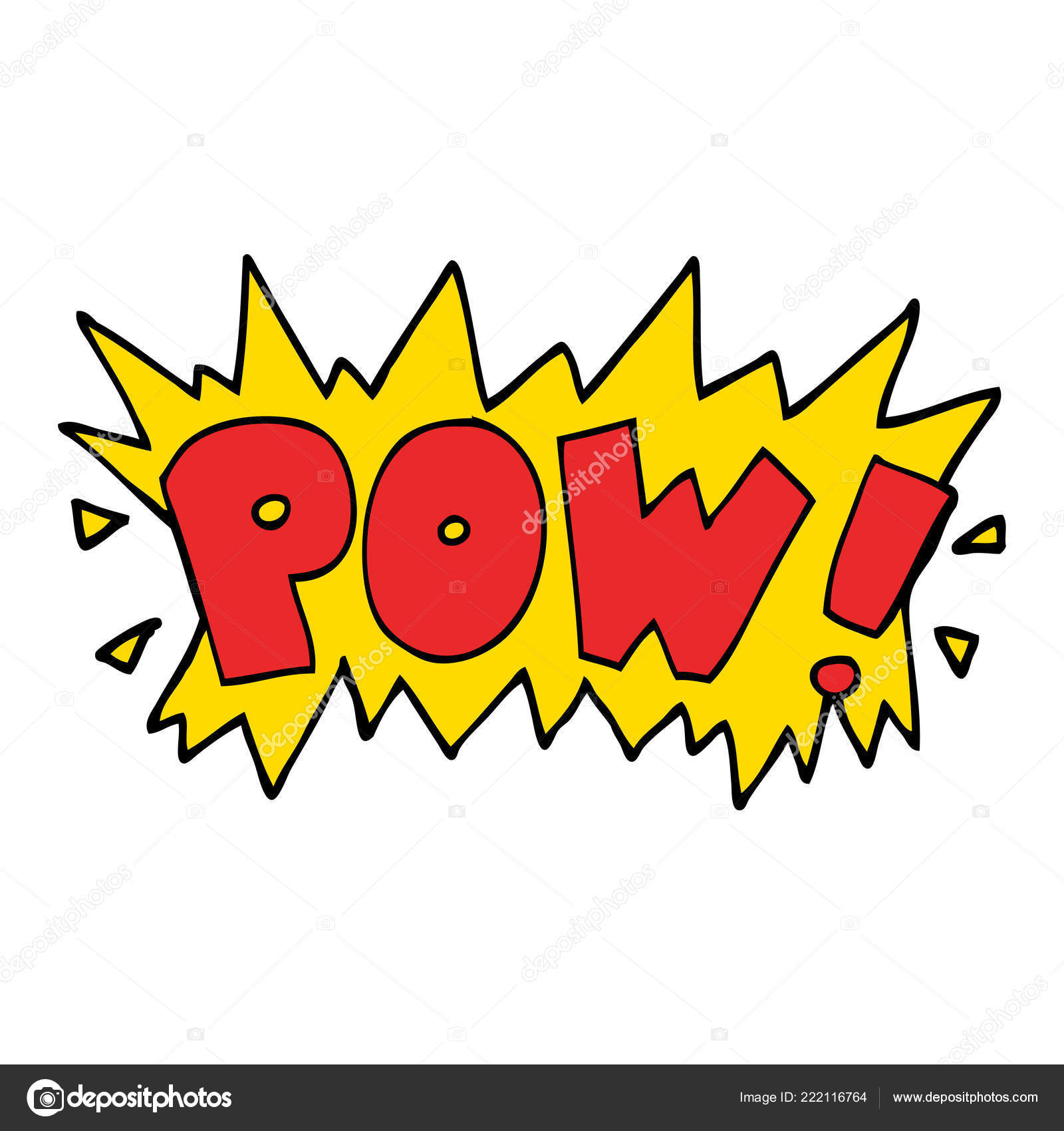 Cartoon Doodle Word Pow Stock Vector by ©lineartestpilot 222116764