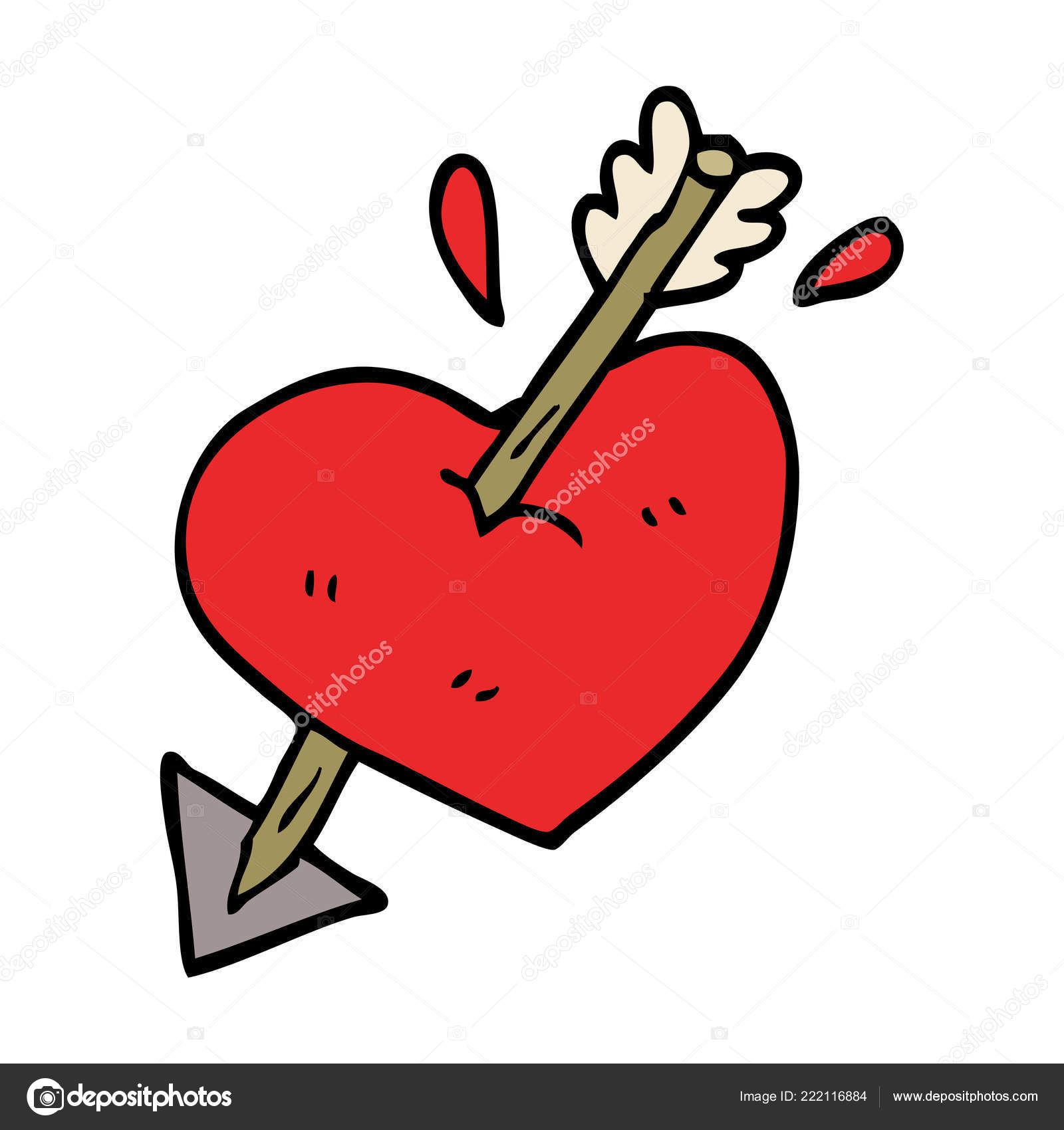 Cartoon Doodle Heart Shot Arrow Stock Vector by ©lineartestpilot 222116884