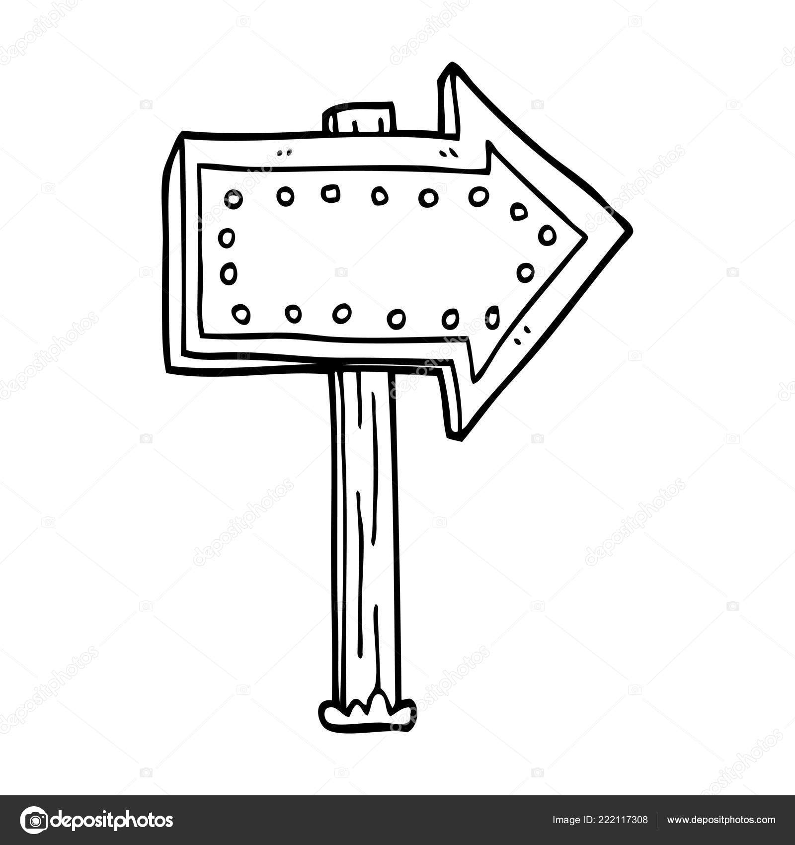 Line Drawing Cartoon Lit Sign Stock Vector by ©lineartestpilot #222117308