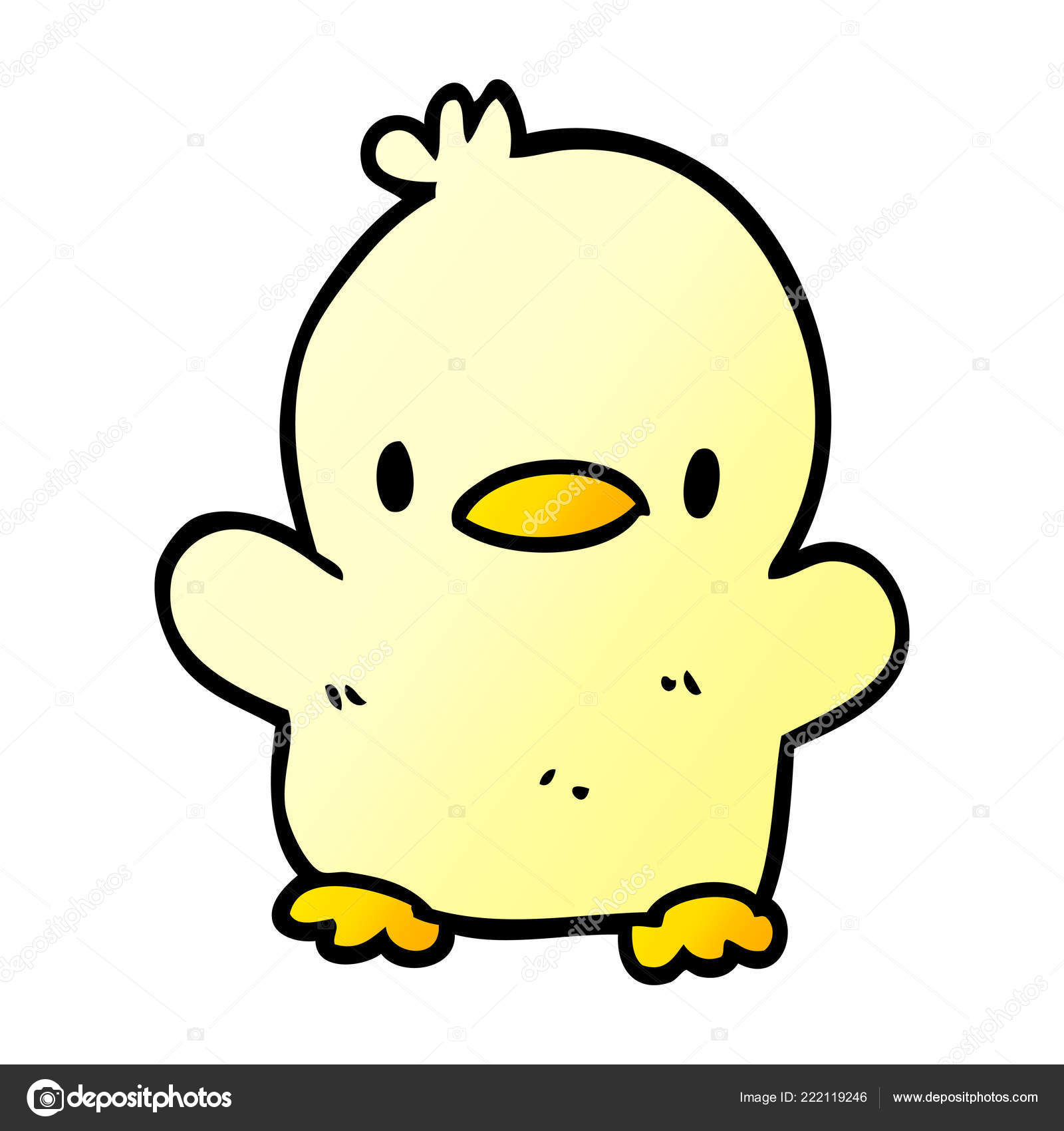 Cute Cartoon Doodle Chick Stock Vector Image by ©lineartestpilot #222119246