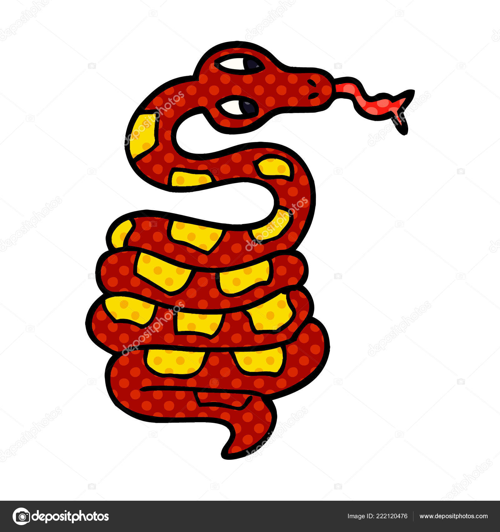 Cartoon Doodle Snake Illustration Stock Illustration by ...