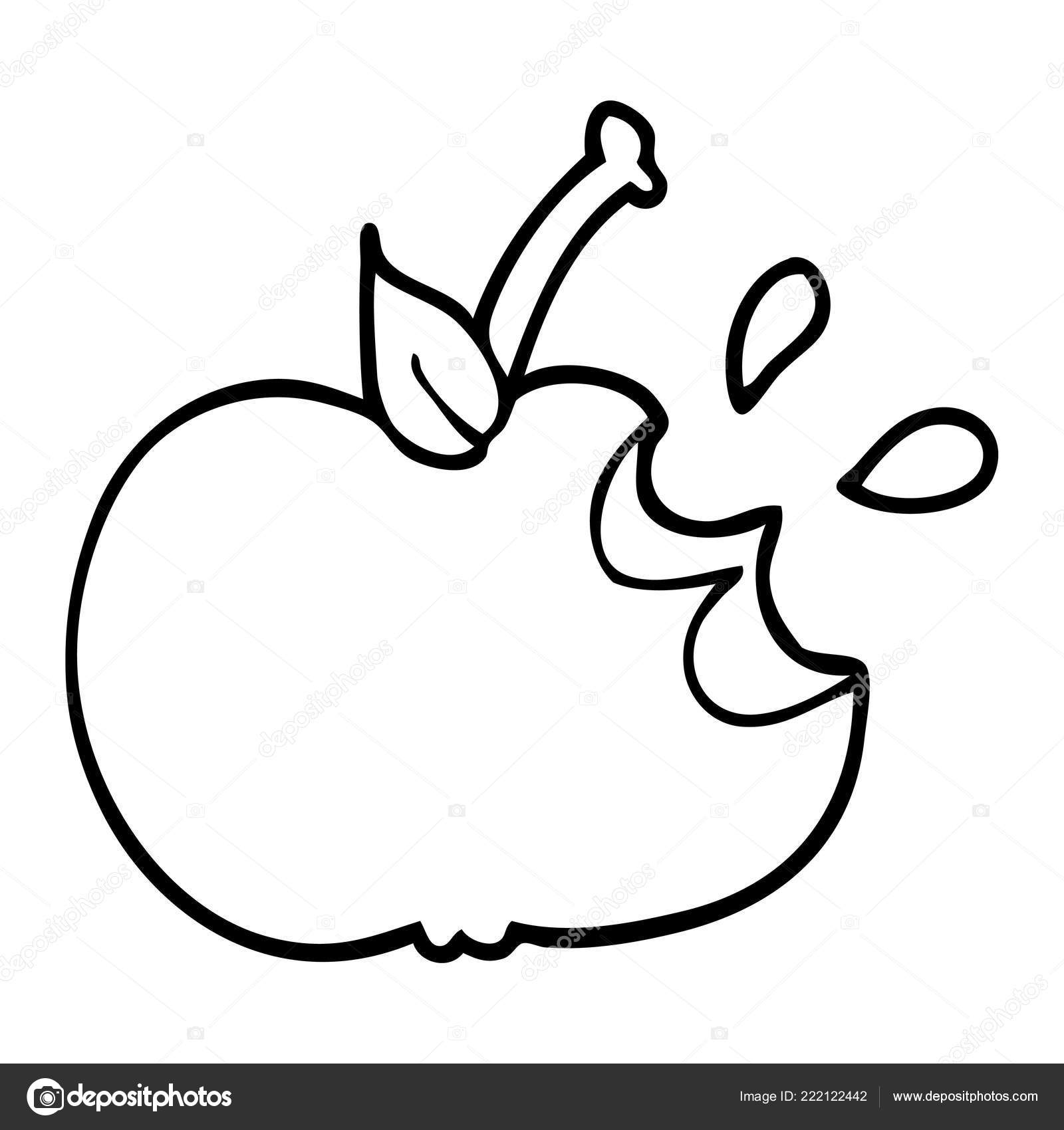 Bitten Apple Drawing Outline