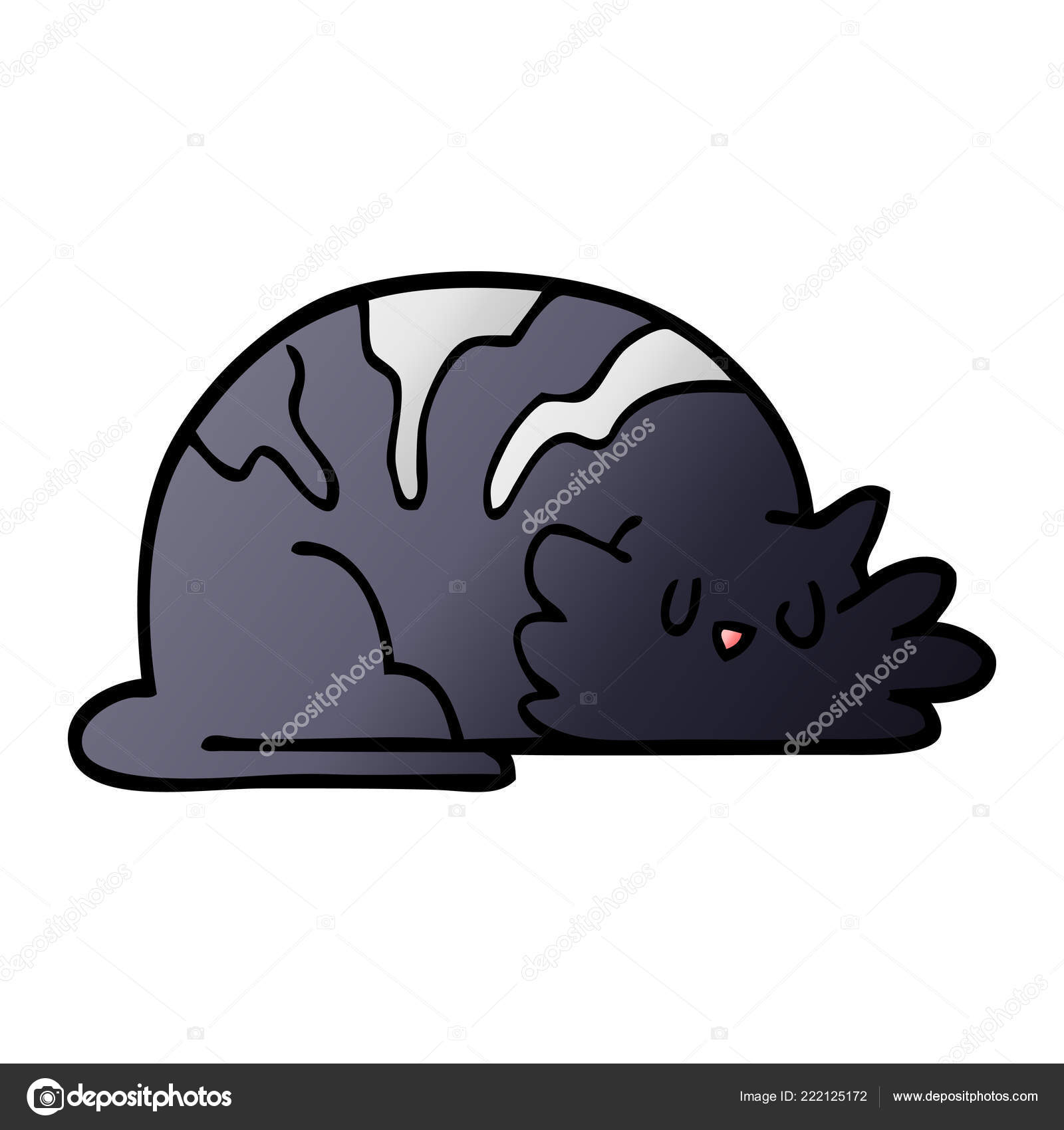 Cartoon Doodle Sleepy Cat Stock Illustration by ©lineartestpilot #222125172