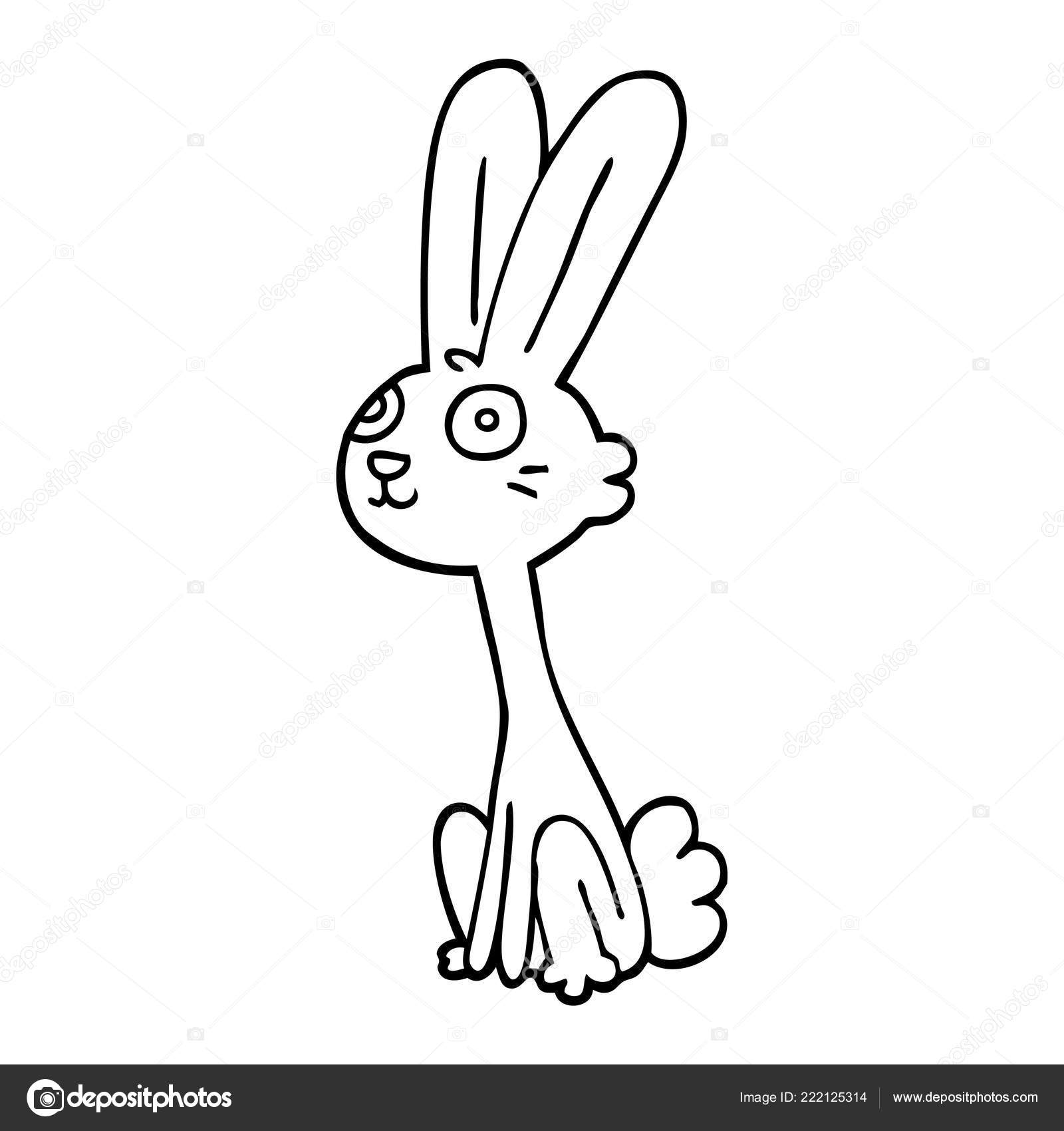 Line Drawing Cartoon Rabbit Stock Vector by ©lineartestpilot 222125314