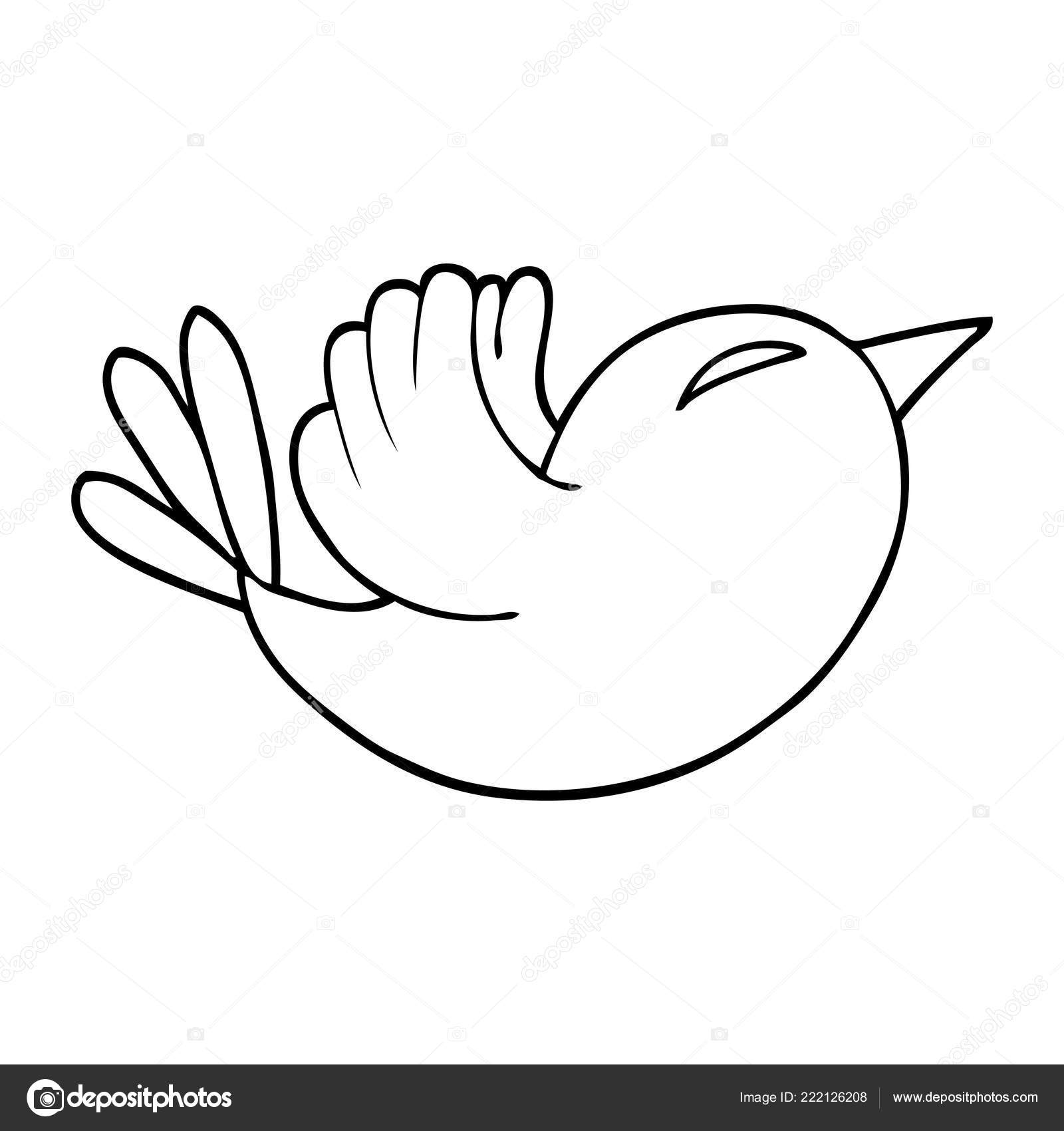 Line Drawing Cartoon Bluebird Stock Vector by ©lineartestpilot 222126208