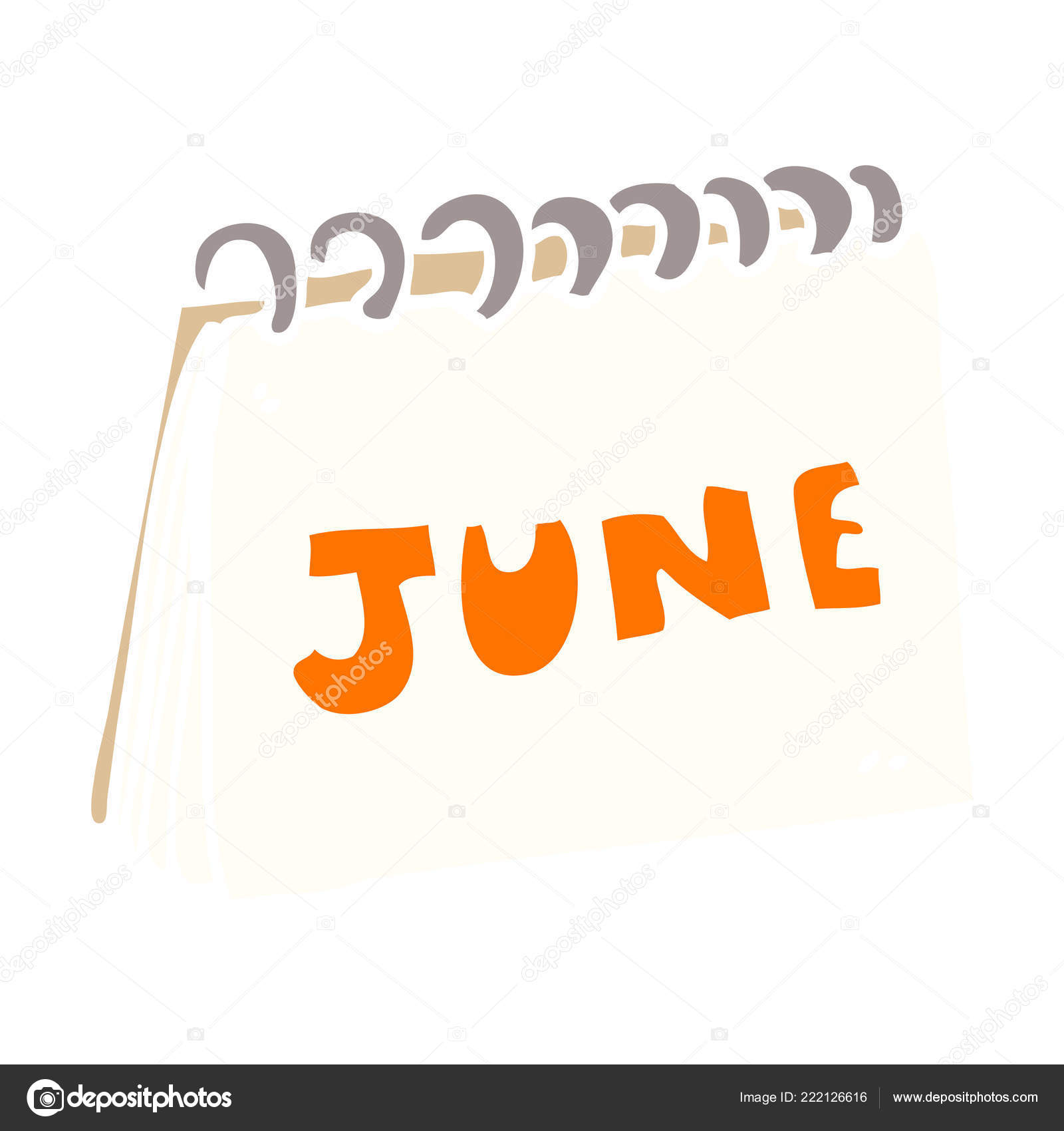 Dibujos Animados Doodle Calendario Mostrando Mes Junio Vector de stock ...