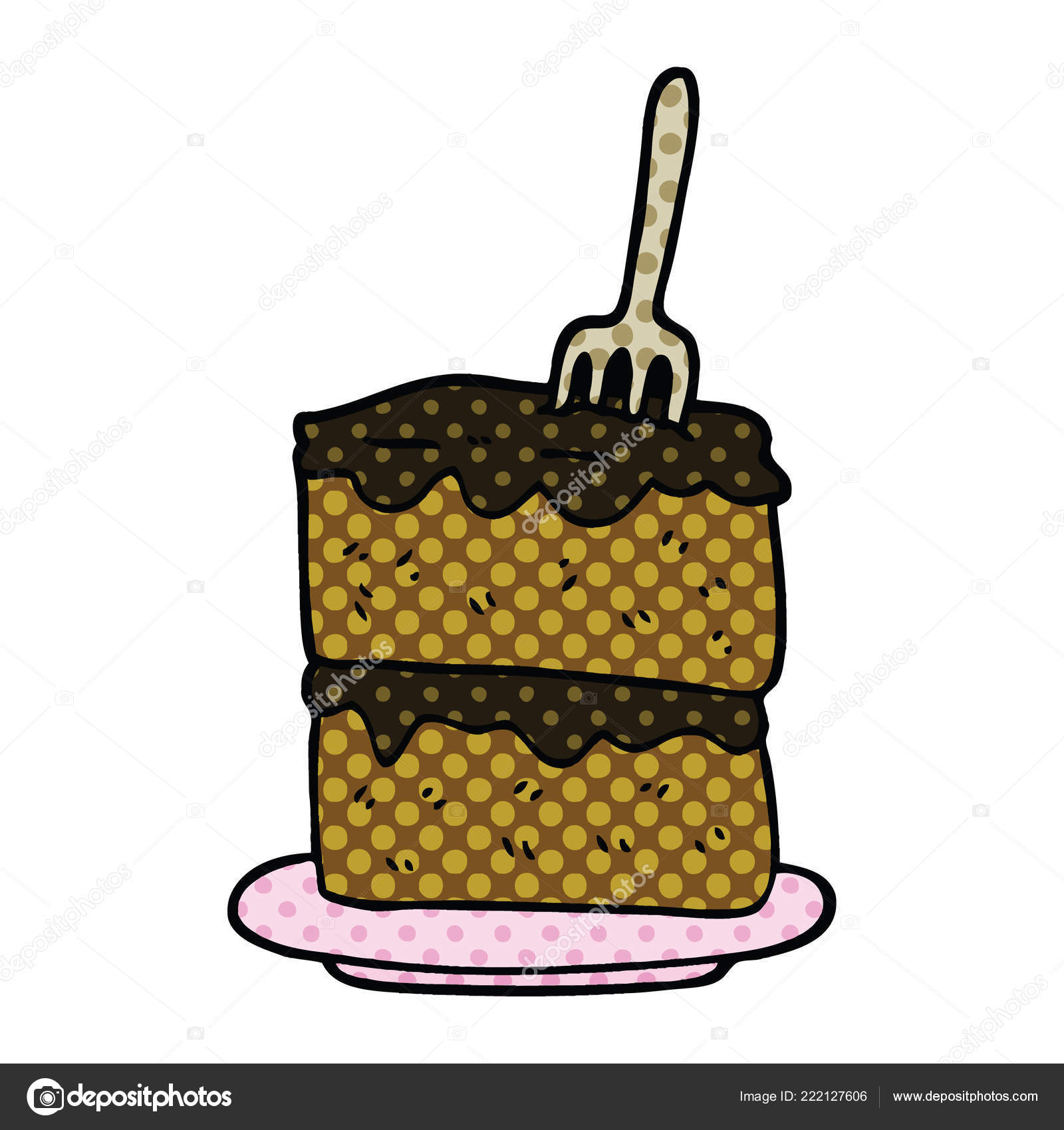 Comic Book Style Cartoon Slice Cake Stock Vector Image by ...