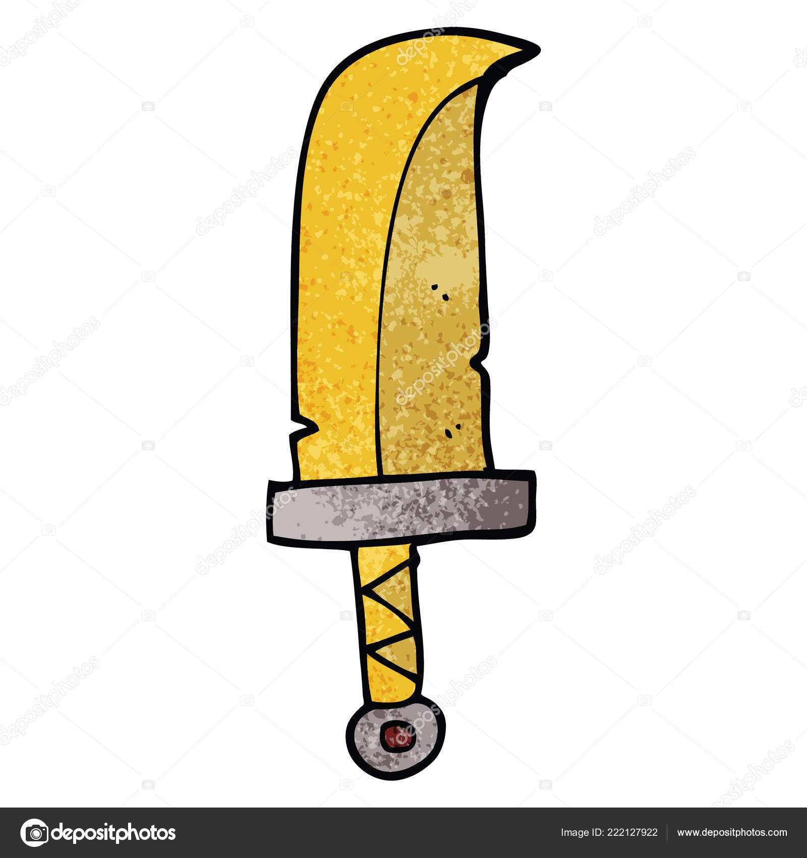 Daga Garabato Dibujos Animados Sobre Fondo Blanco Vector de stock ...