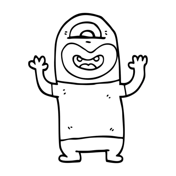 Line Drawing Cartoon Alien Monster Stock Vector Image by ...
